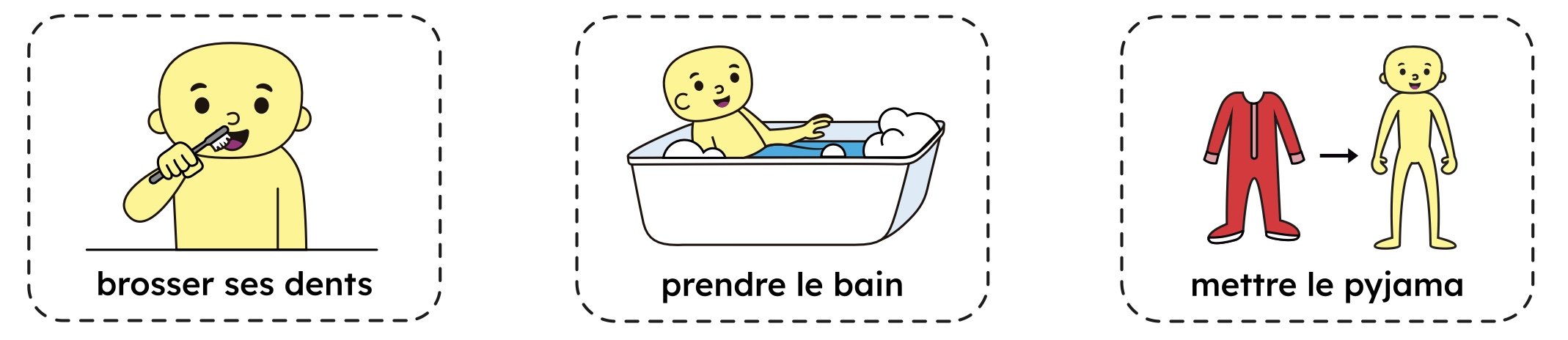 Les 12 pictogrammes à imprimer pour simplifier la routine du soir avec ...