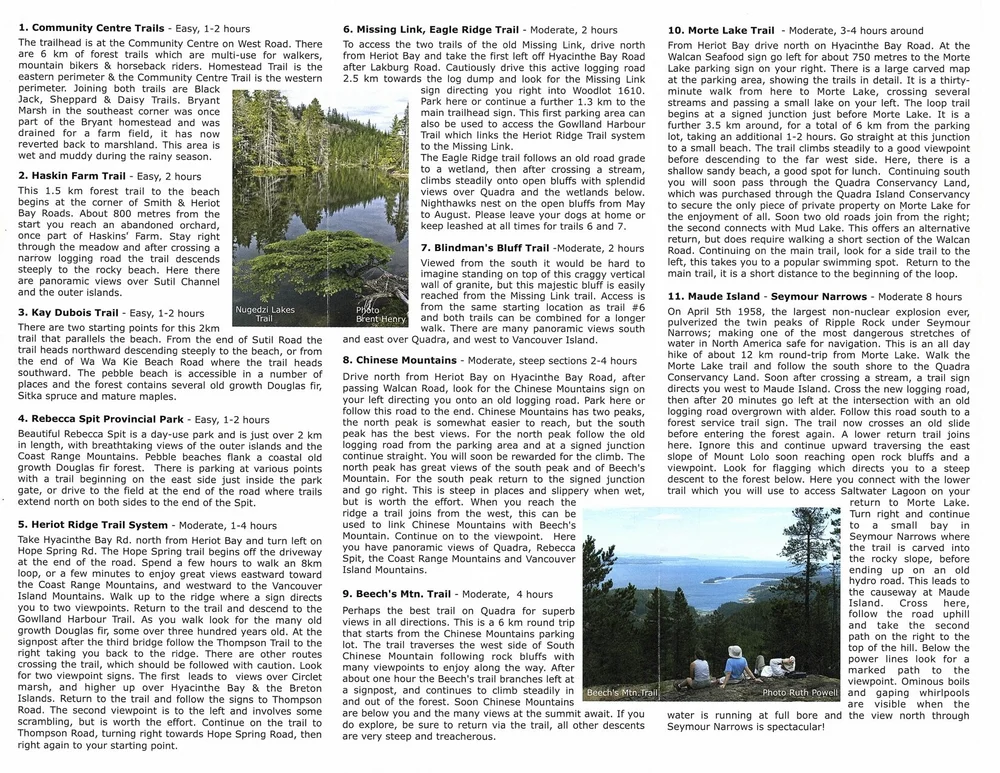 Quadra Island Trails Map — Quadra Island Community Centre