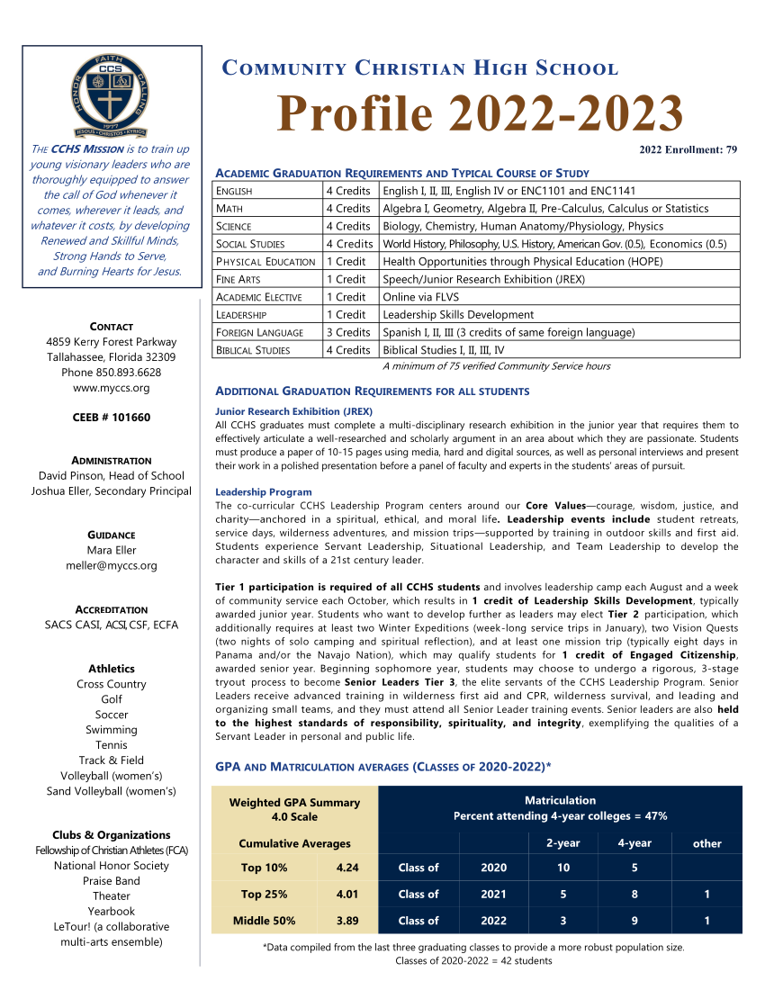 High School Guidance — Community Christian School