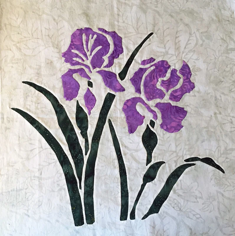 Iris flower quilt block — Eye of the Beholder
