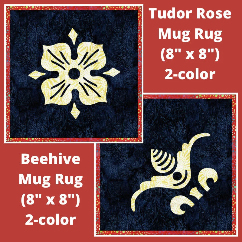 Beehive and Tudor Rose Mug Rugs — Eye of the Beholder