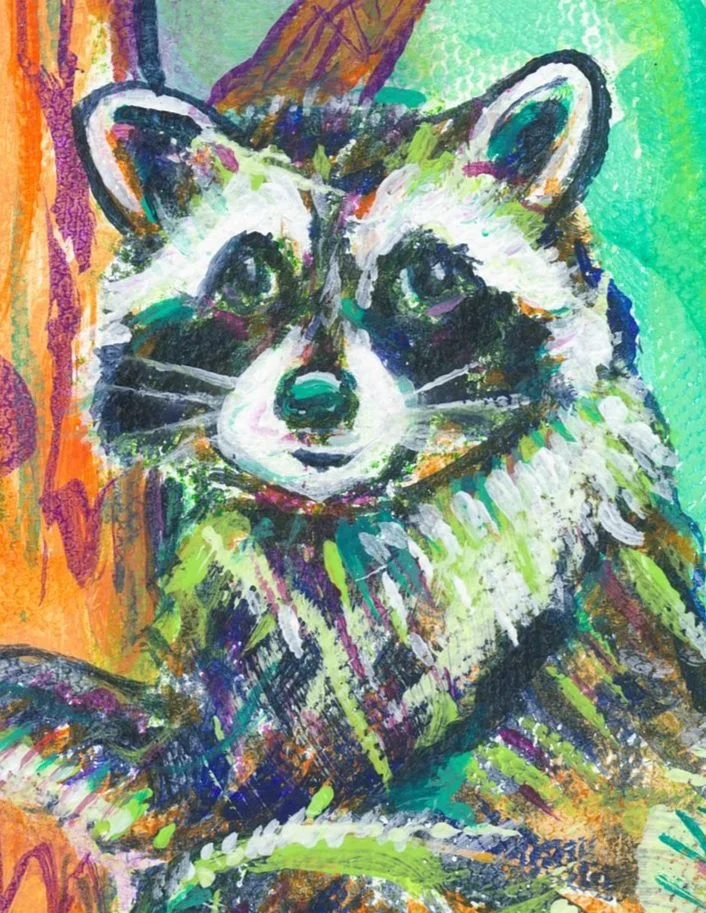 Raccoon Abstract Art