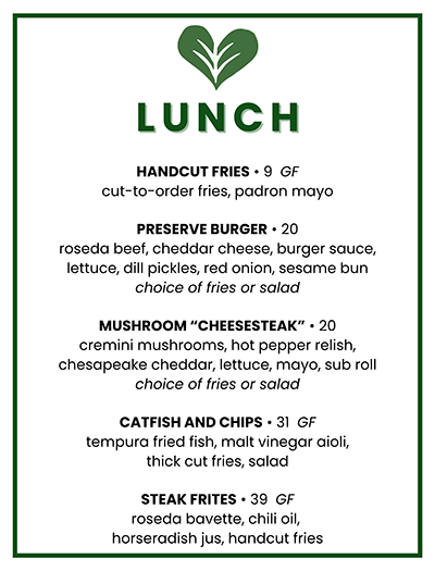 Menus — Preserve