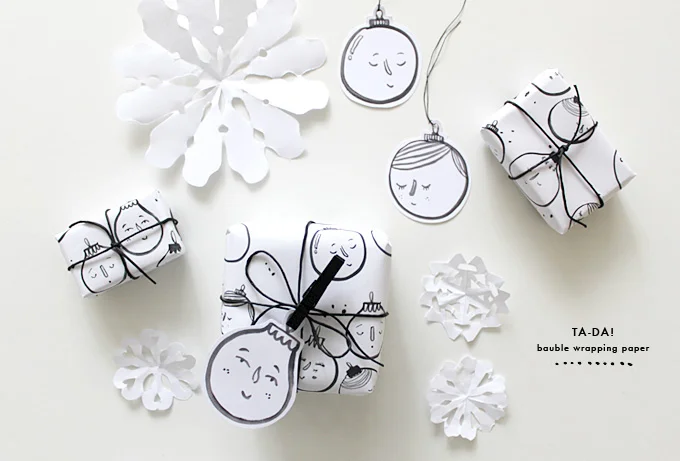 DIY Printable : Holiday Bauble Wrapping Paper — Evie Barrow