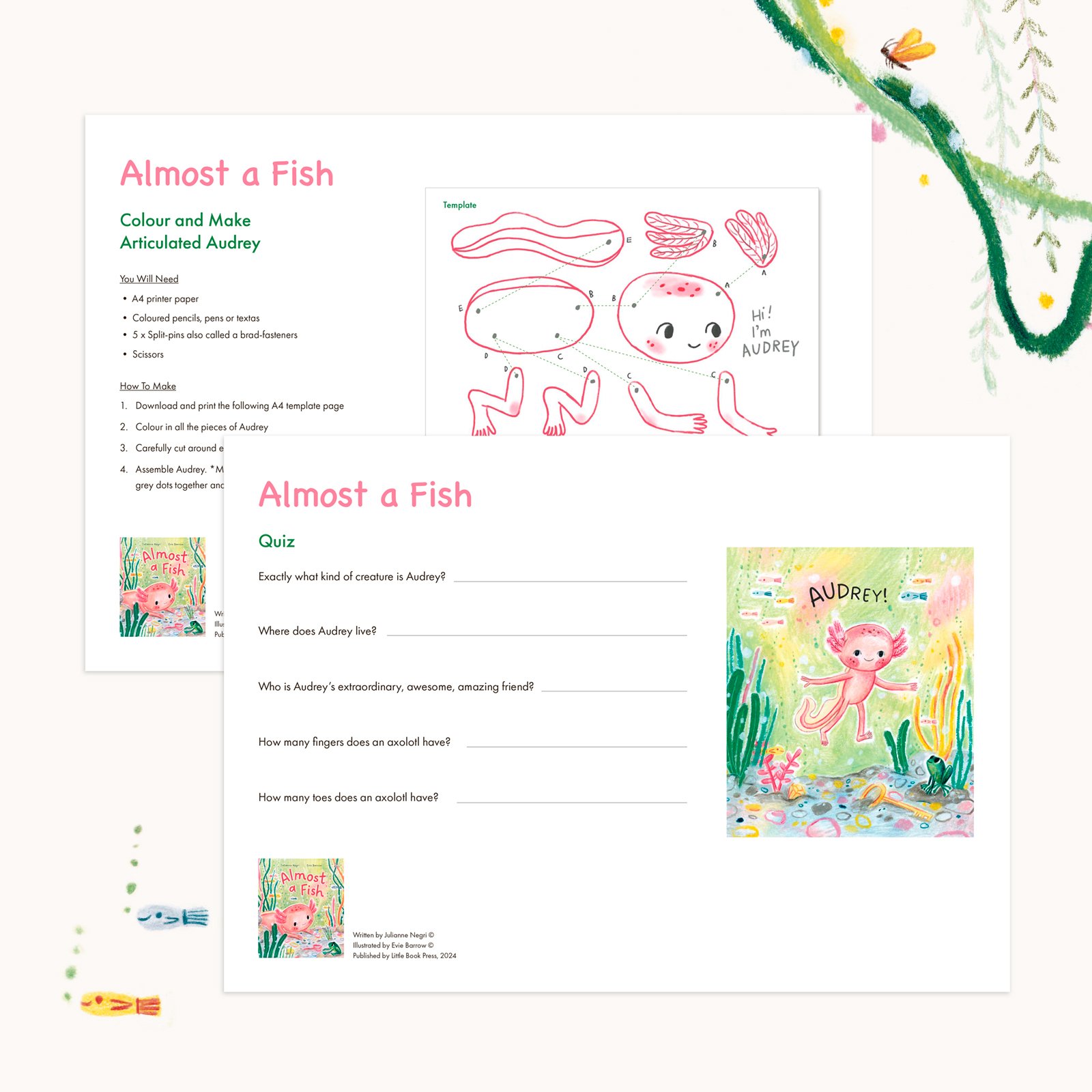 Almost A Fish : Activity Sheets — Evie Barrow
