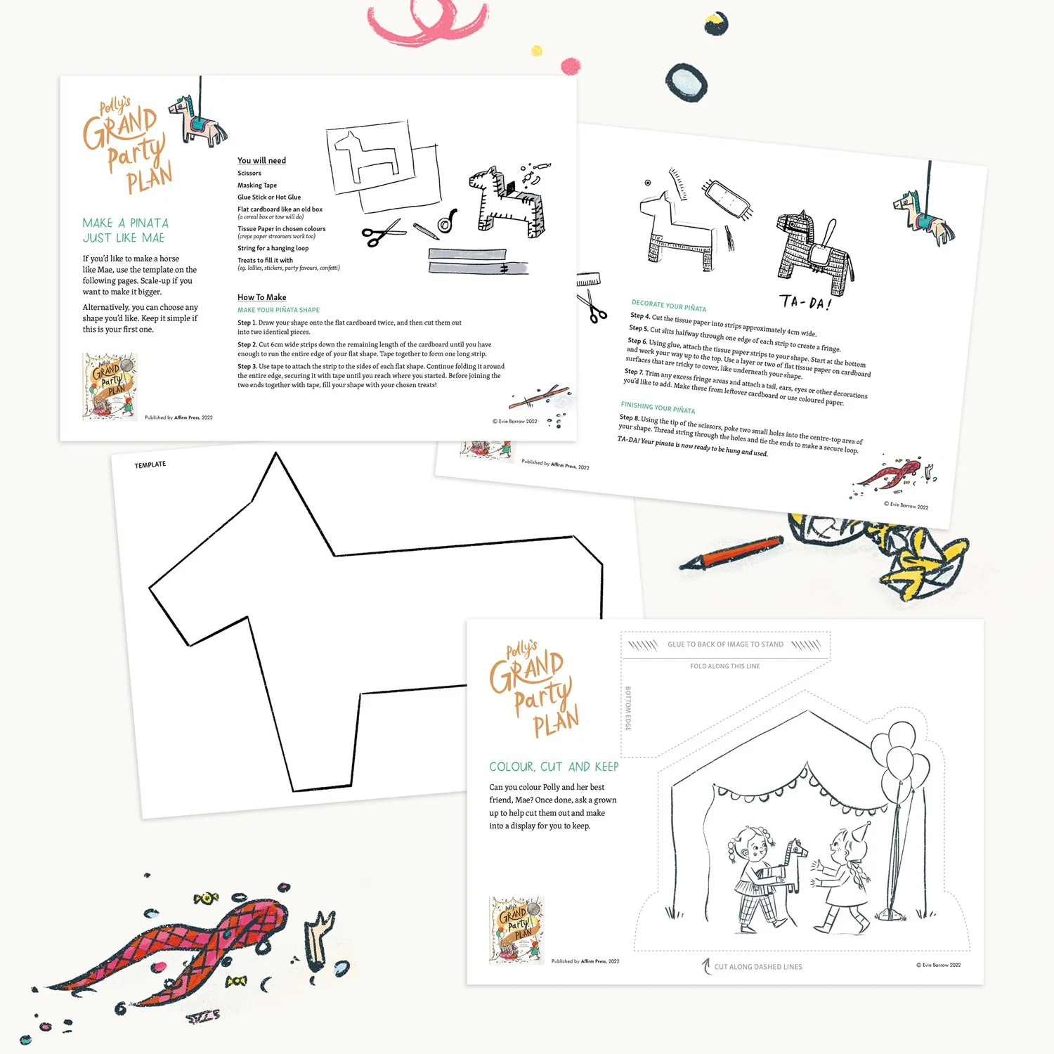 NEW BOOK + ACTIVITY SHEETS : Polly's Grand Party Plan — Evie Barrow