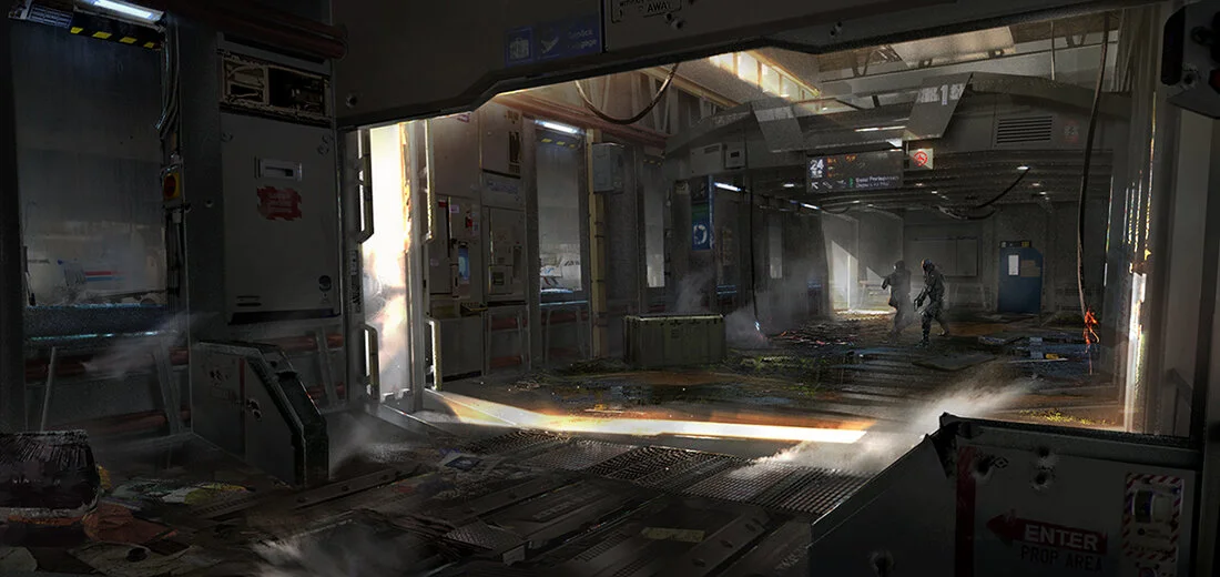 Futuristic Military Base Interior