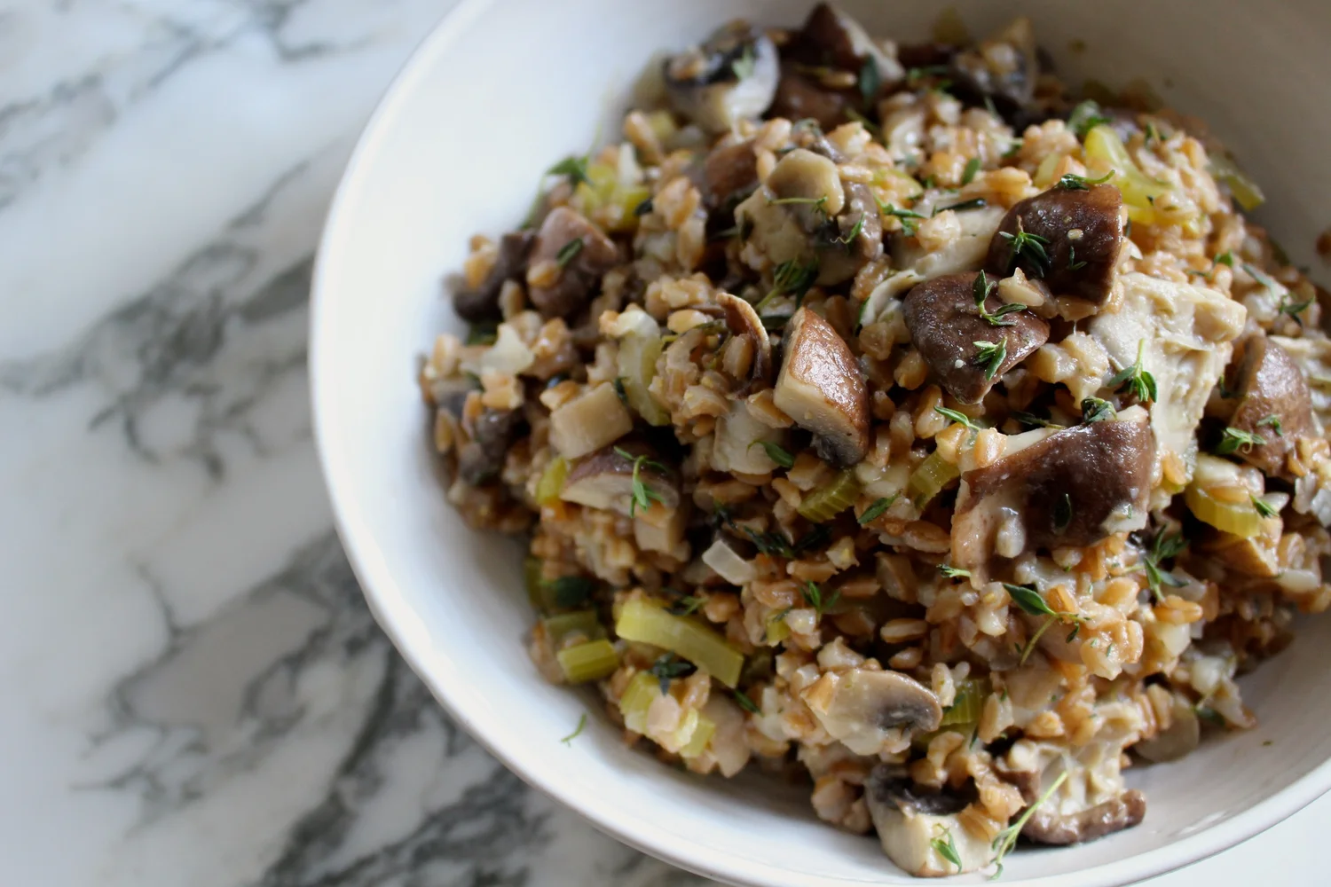 mushroom farro risotto — Crunchy Radish