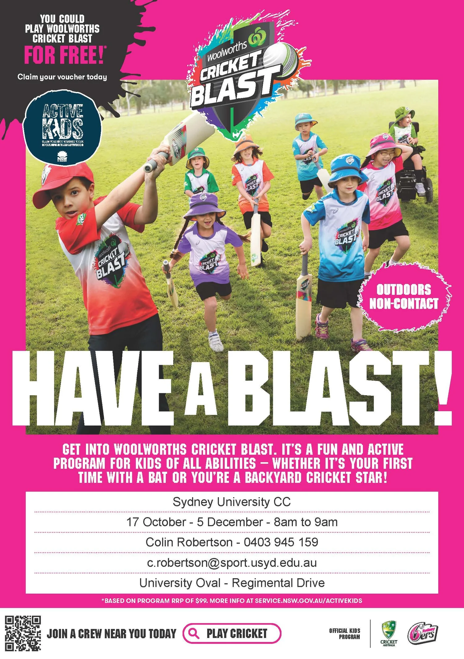 Woolworths Cricket Blast Program — Sydney Uni Cricket