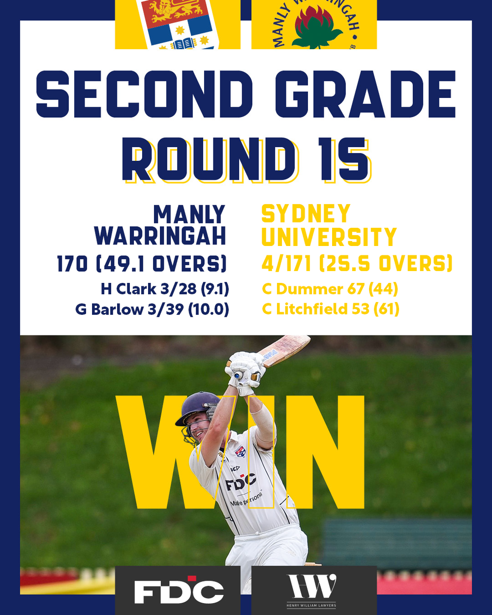 Grades 1-5 Results — Sydney Uni Cricket
