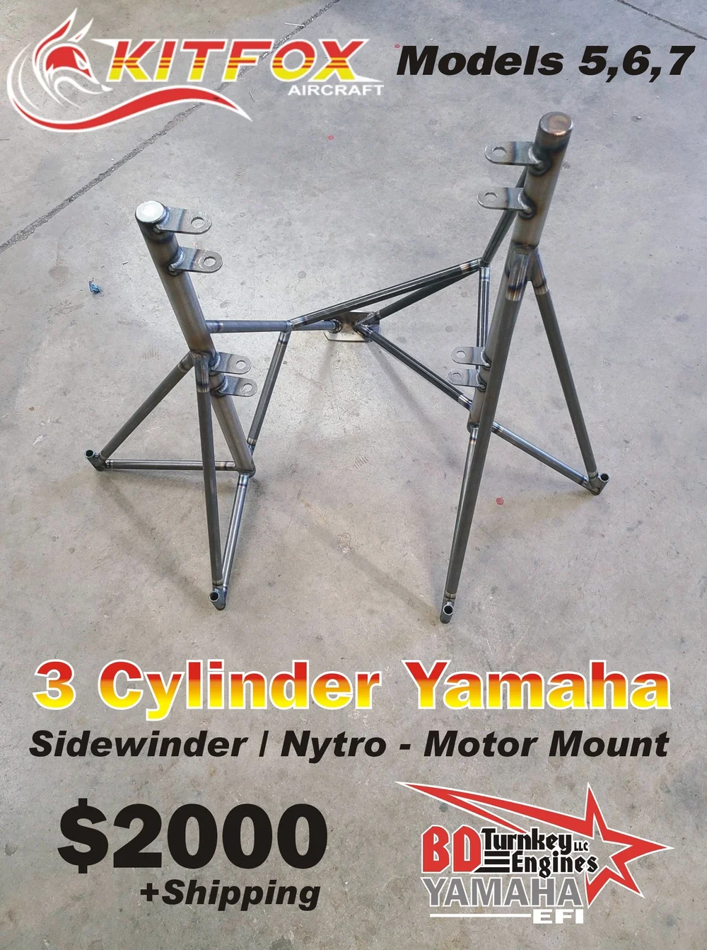 -Motor Mounts, 3 Cylinder — BD Turnkey Engines LLC