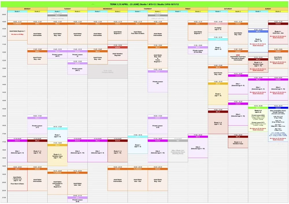Schedule 2024 — M.A BALLET