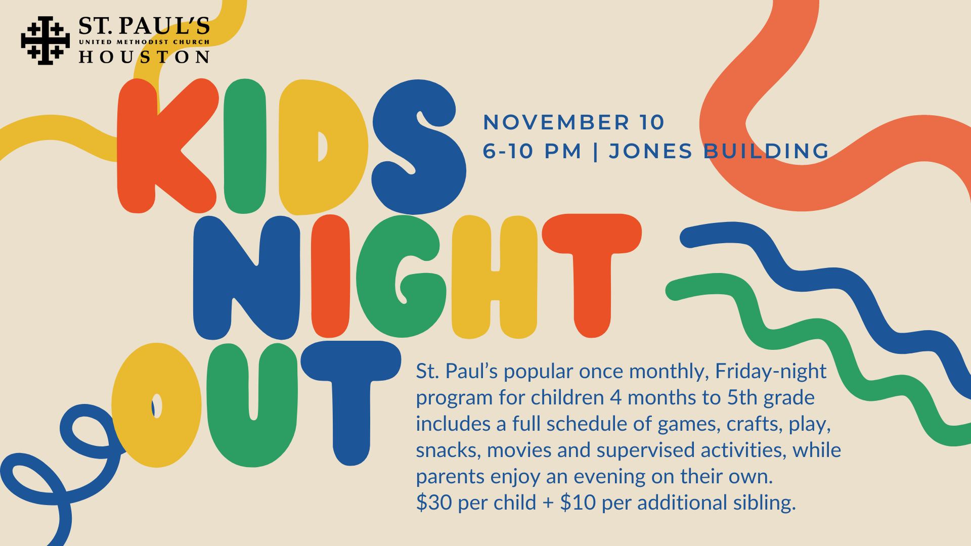 Kids Night Out — St. Paul's United Methodist Church