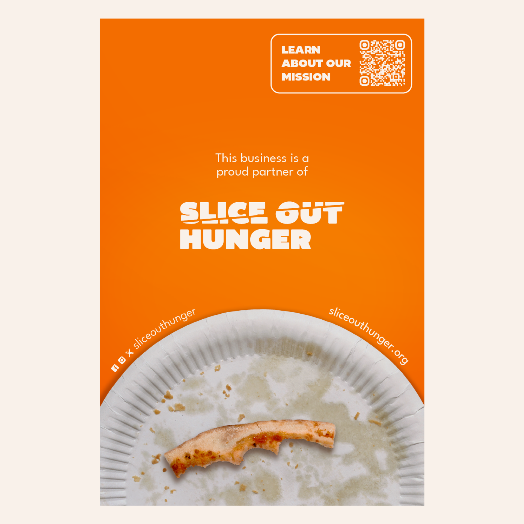 Pizza Partner Countertop Sign — Slice Out Hunger