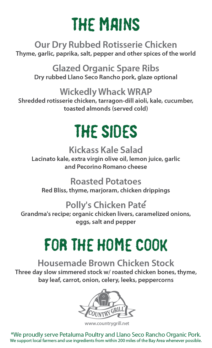 Menu — Roadside Rotisserie