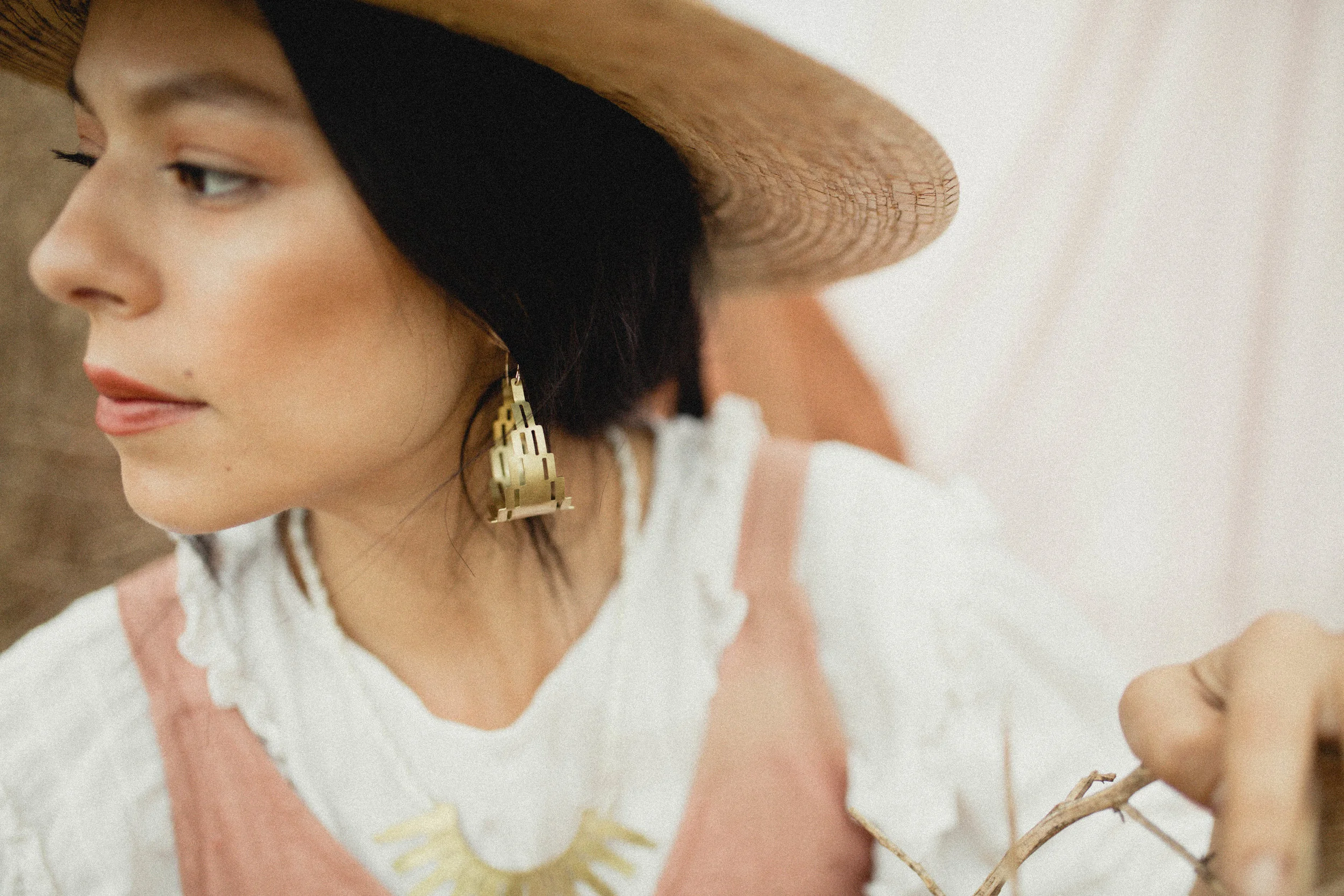 LUNASOL Jewelry - DIAMONDBACK Drop Hoops - LUNASOL Earrings