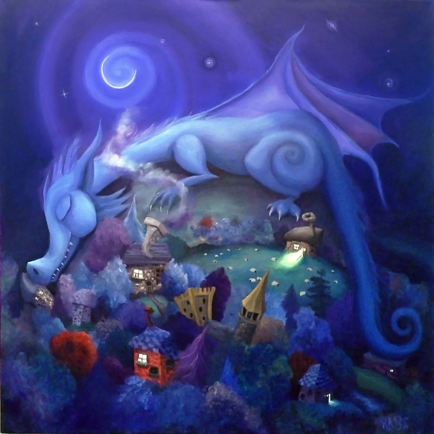Rachel Blackwell Magical Prints by Rachel Blackwell Sleepy Dragon