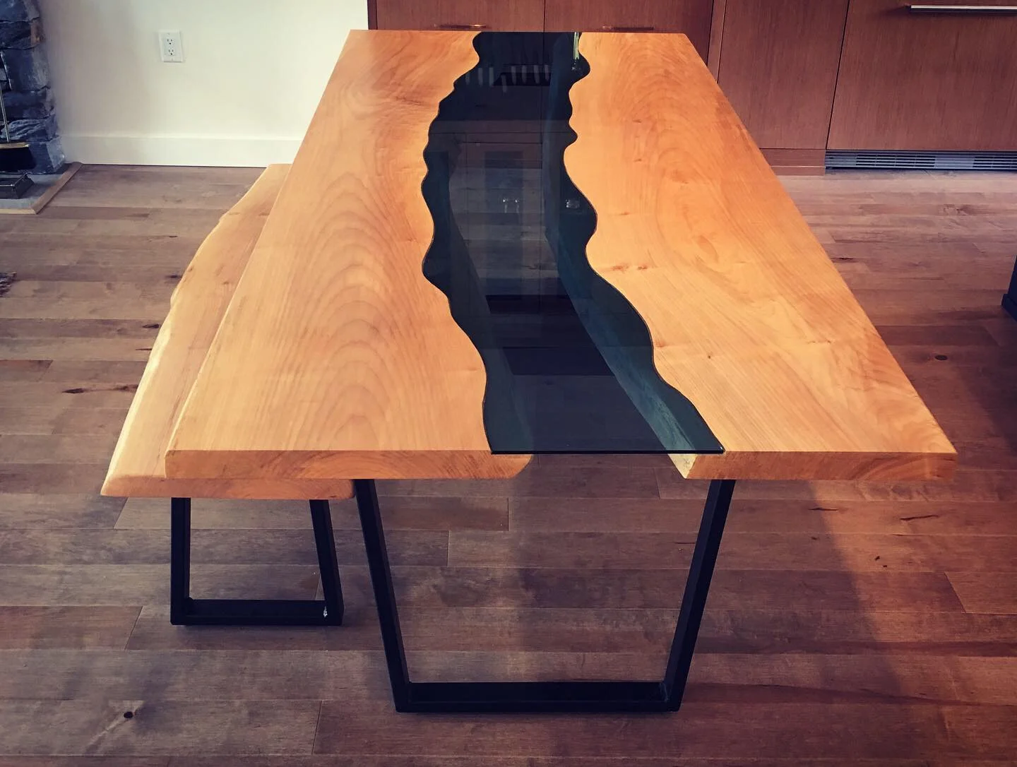 River Series Dining Table Big Leaf Maple Steel TGT STUDIOS river-series-dining-table-big-leaf-maple-steel-tgt-studios