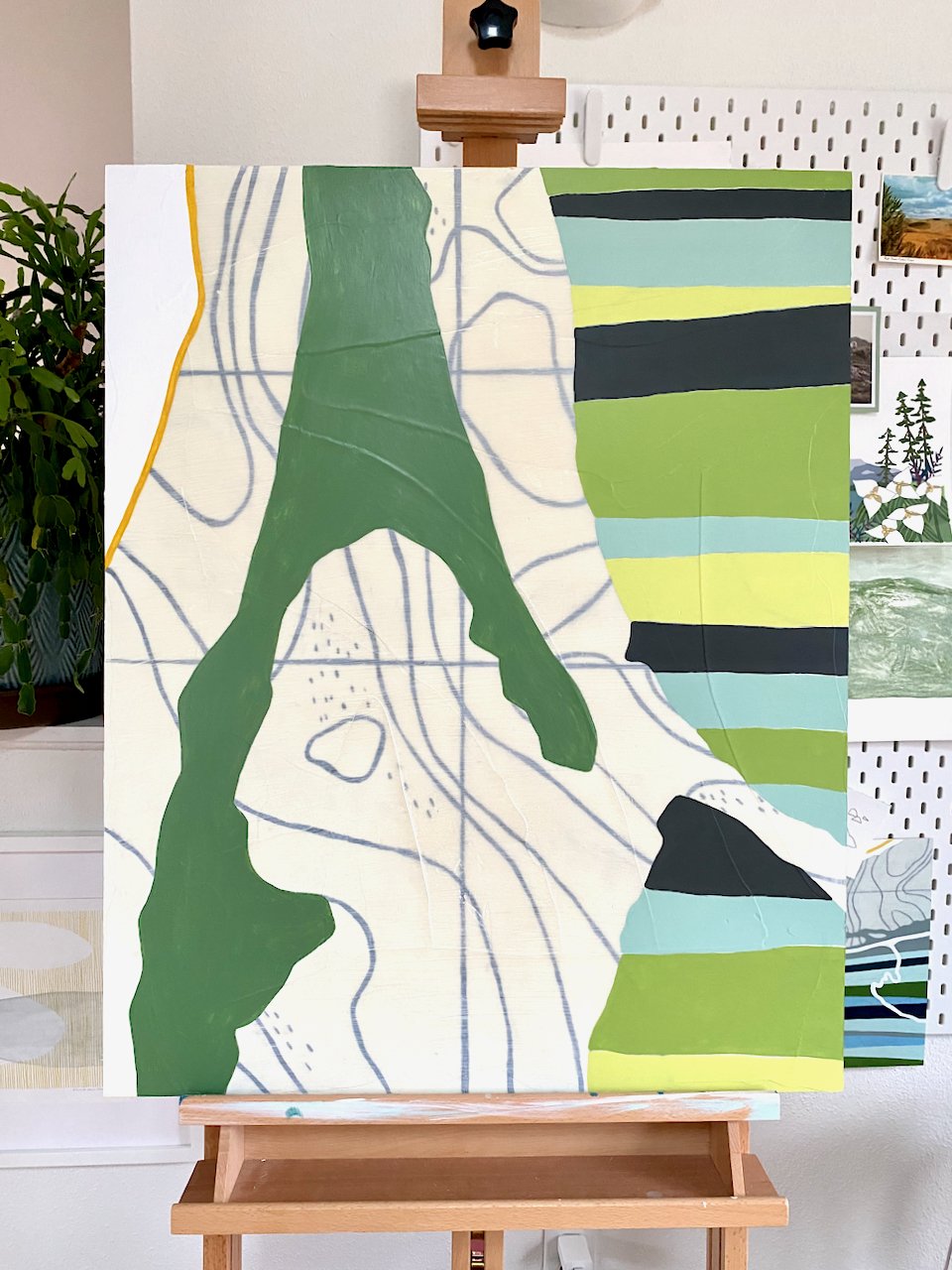 Ross Island / 24"x30" Abstracted Map Painting — Rachel Ann Austin