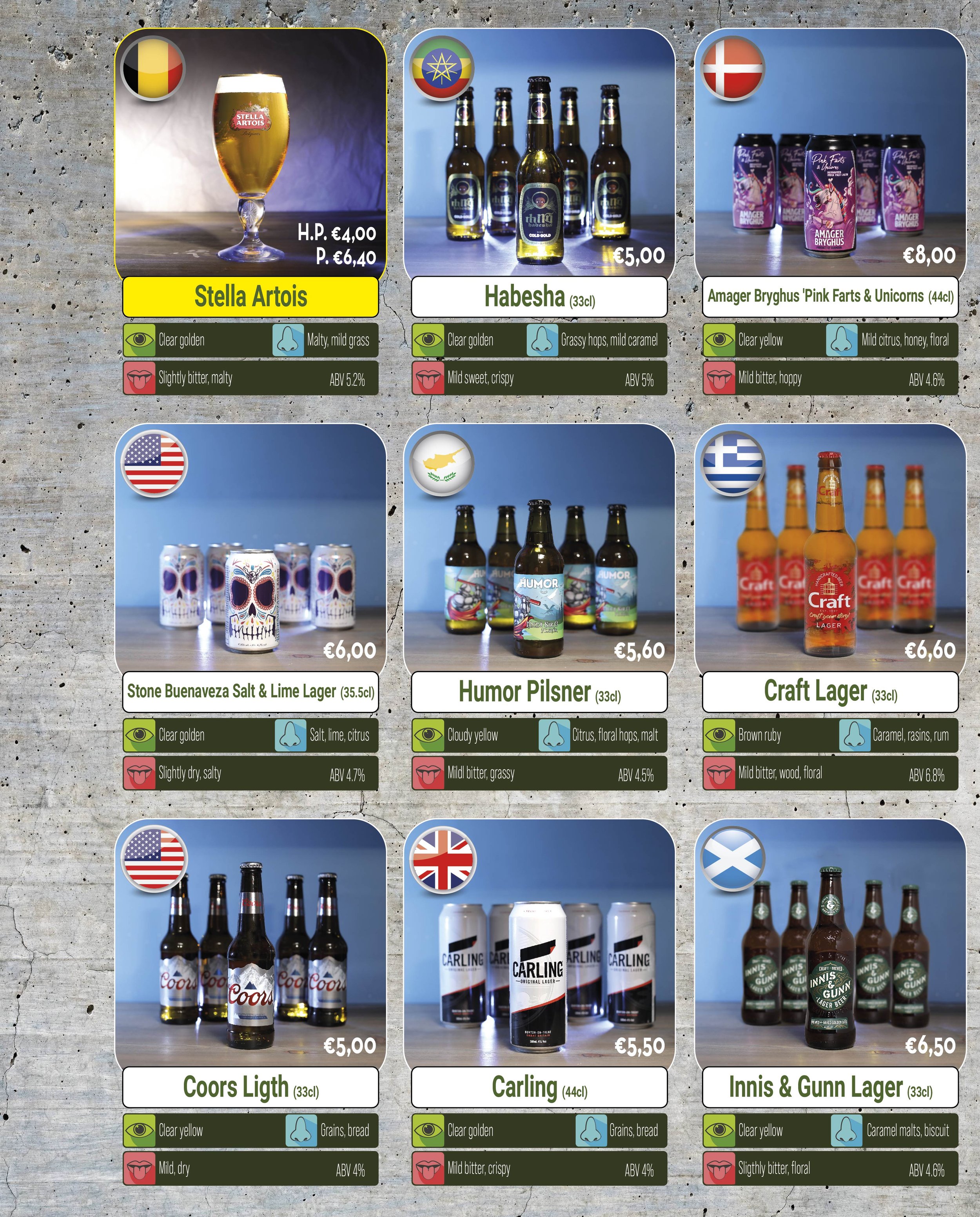 Beer Menu — Moondog's Bar & Grill