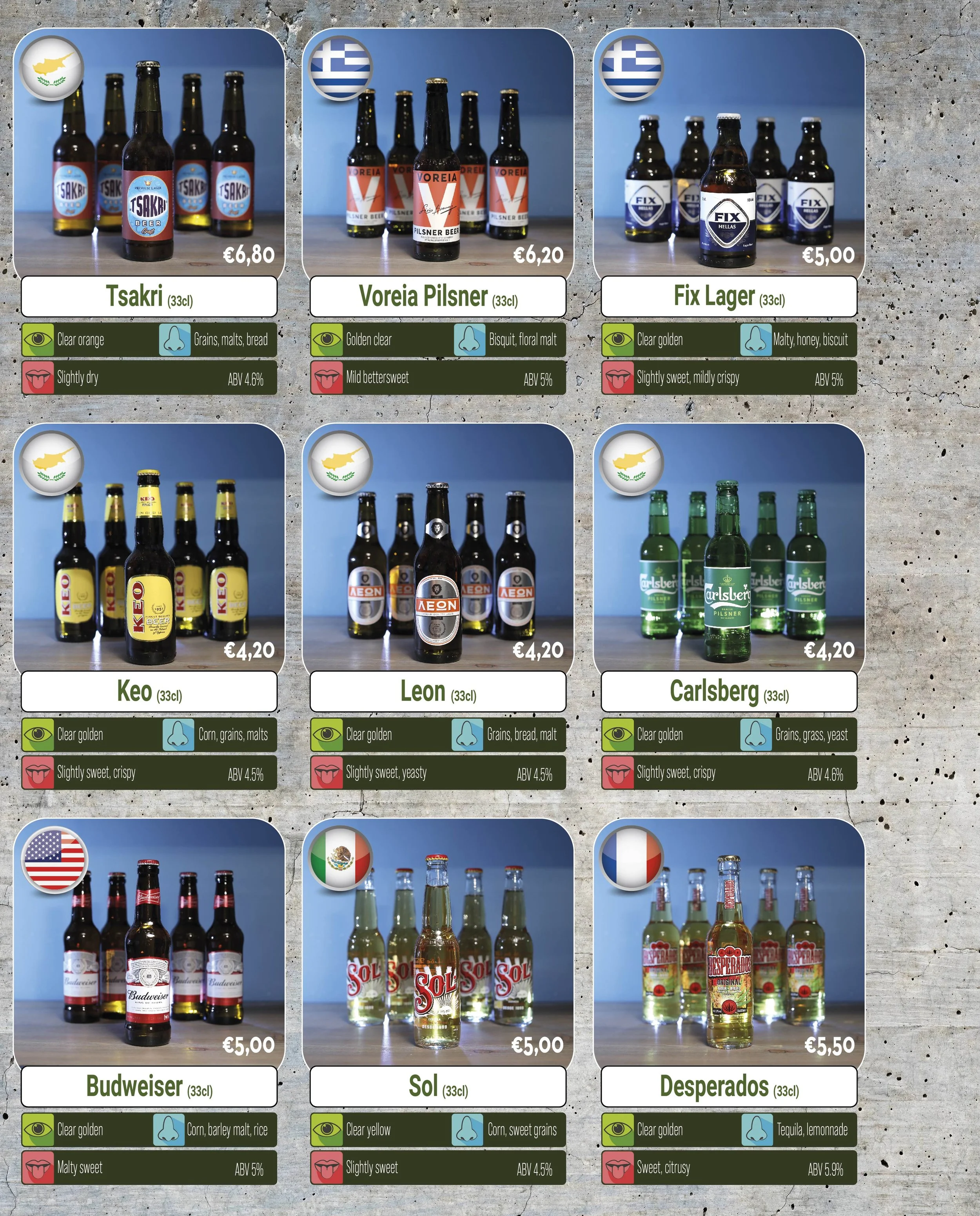 Beer Menu — Moondog's Bar & Grill