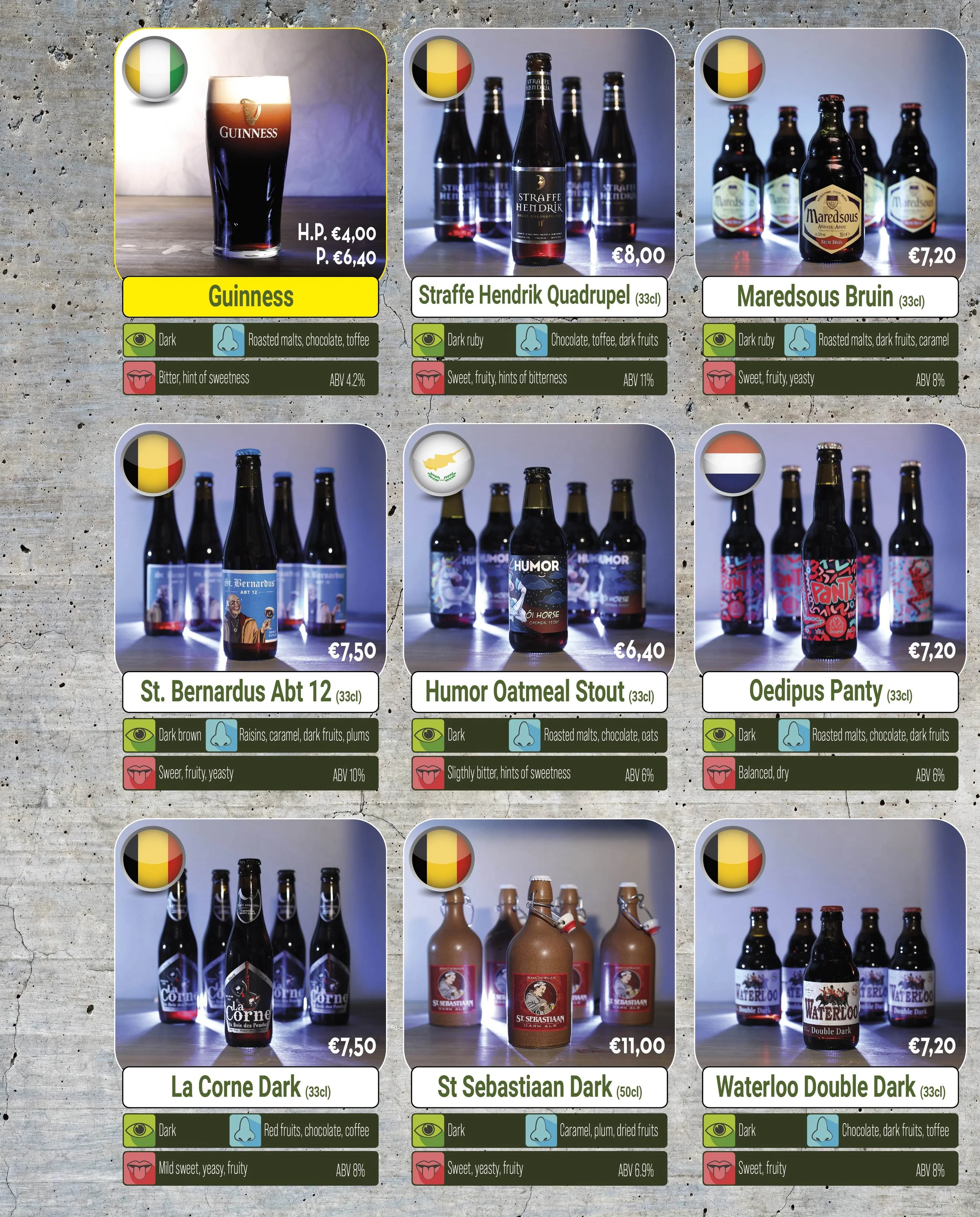 Beer Menu — Moondog's Bar & Grill