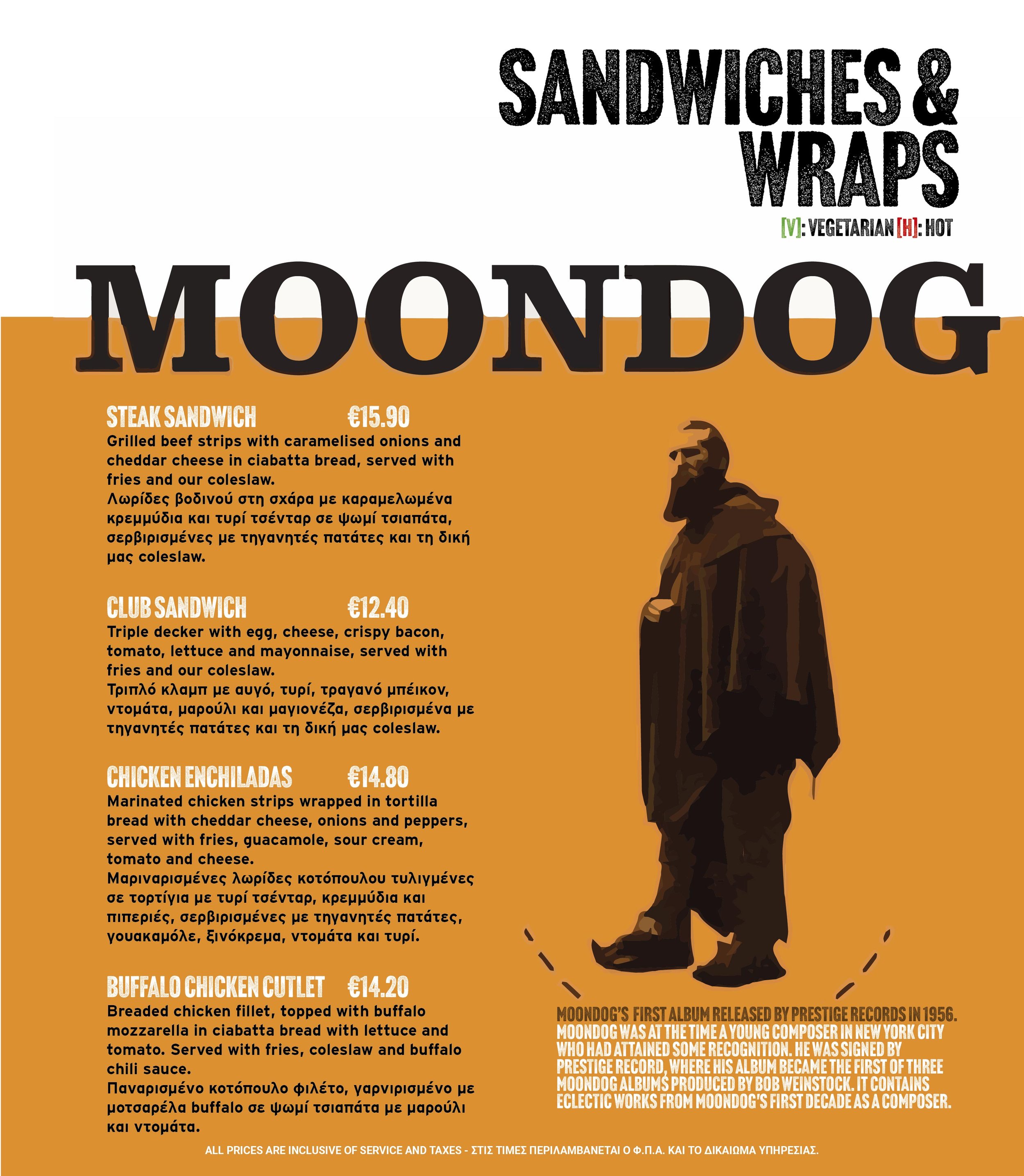 Food Menu — Moondog's Bar & Grill
