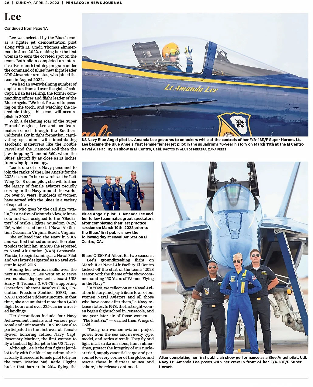 Blue Angels pilot Lt. Amanda Lee — Alan De Herrera