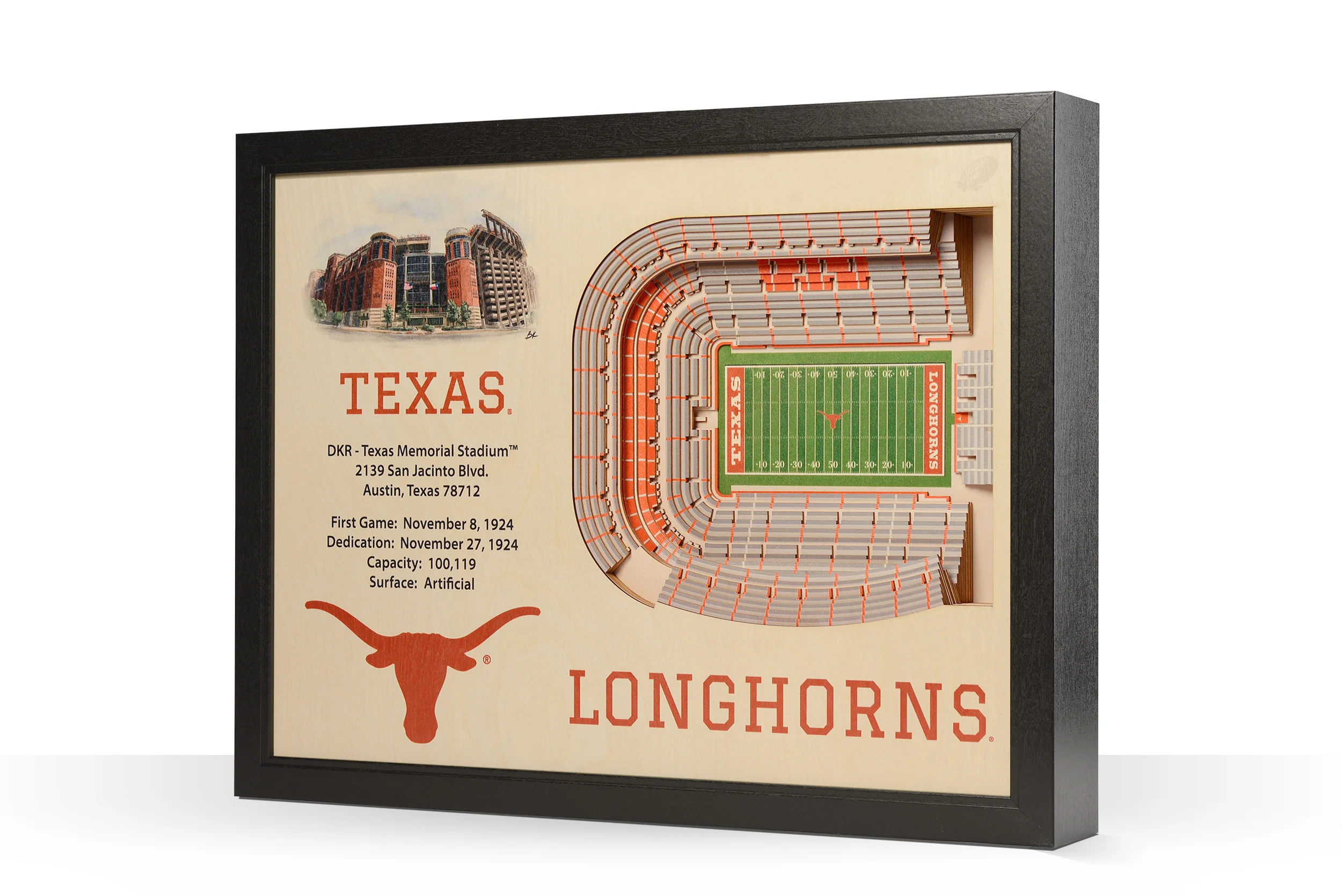 Texas Longhorns Texas Memorial Stadium 3D Wood Stadium Replica — 3D ...