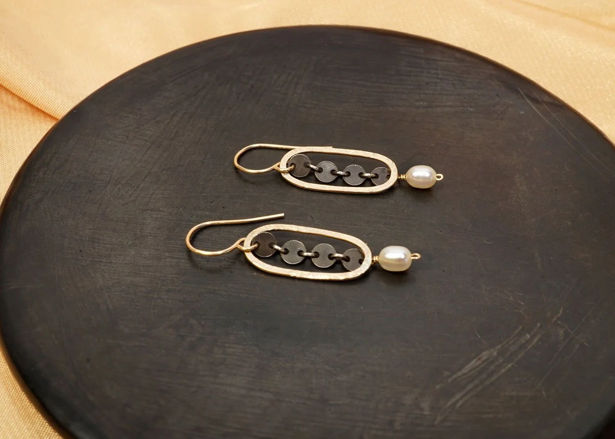 E679- Pearl Pod earrings — Calliope Jewelry
