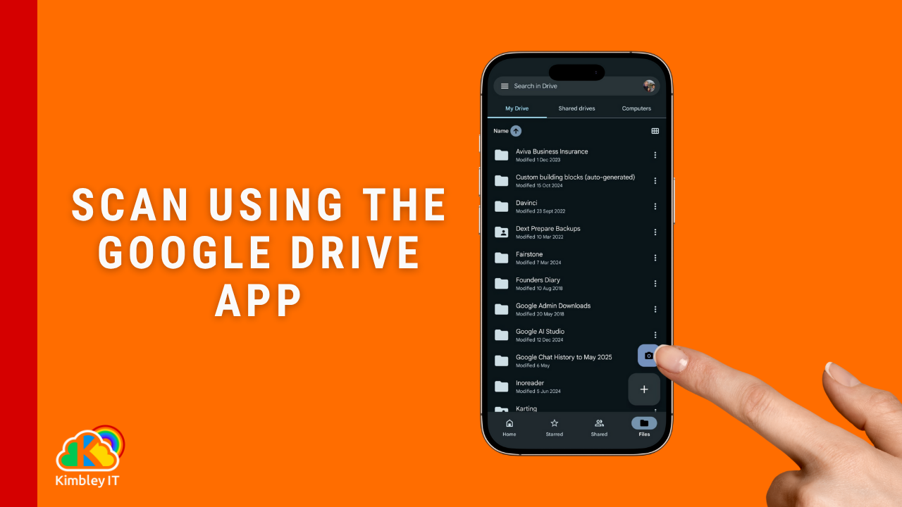 How to scan documents using Your Phone with the Google Drive app. - Kimbley IT