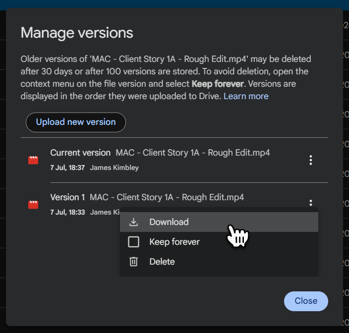 How to restore a file in Google Drive. - Kimbley IT