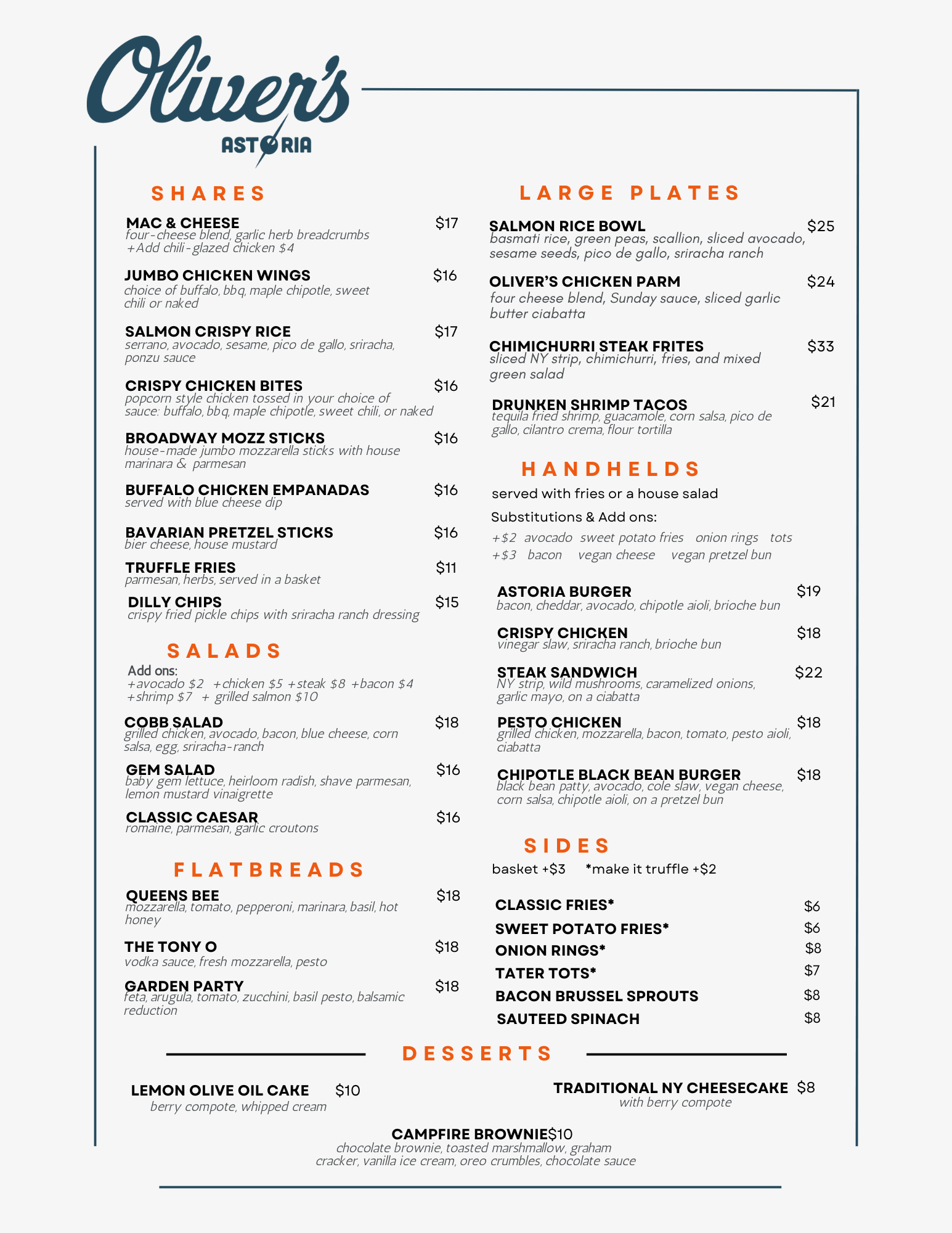 Dinner — Oliver's Astoria
