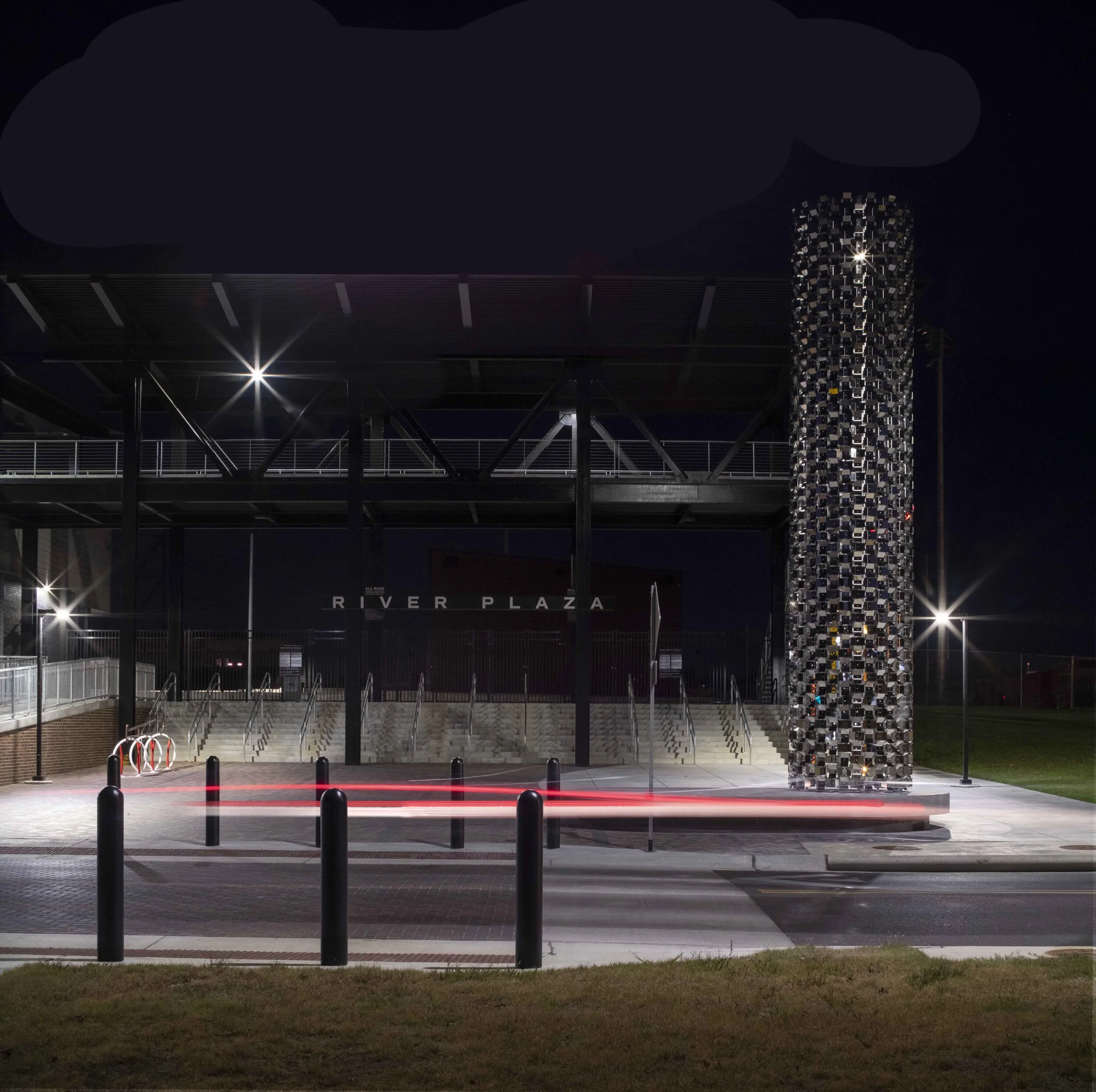 Faceted Column at Wichita Riverfront Stadium — DEREK PORTER STUDIO