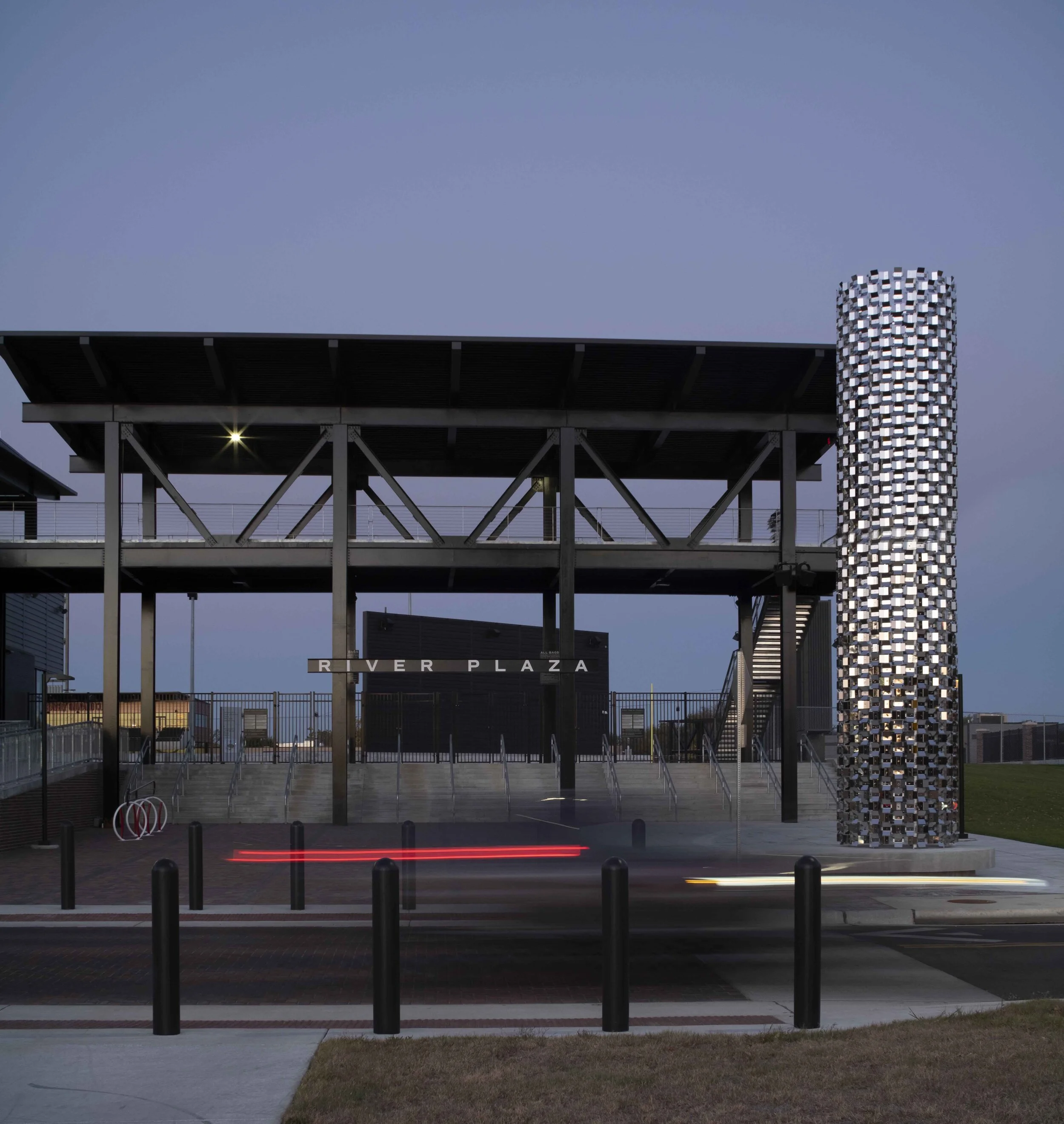 Faceted Column at Wichita Riverfront Stadium — DEREK PORTER STUDIO