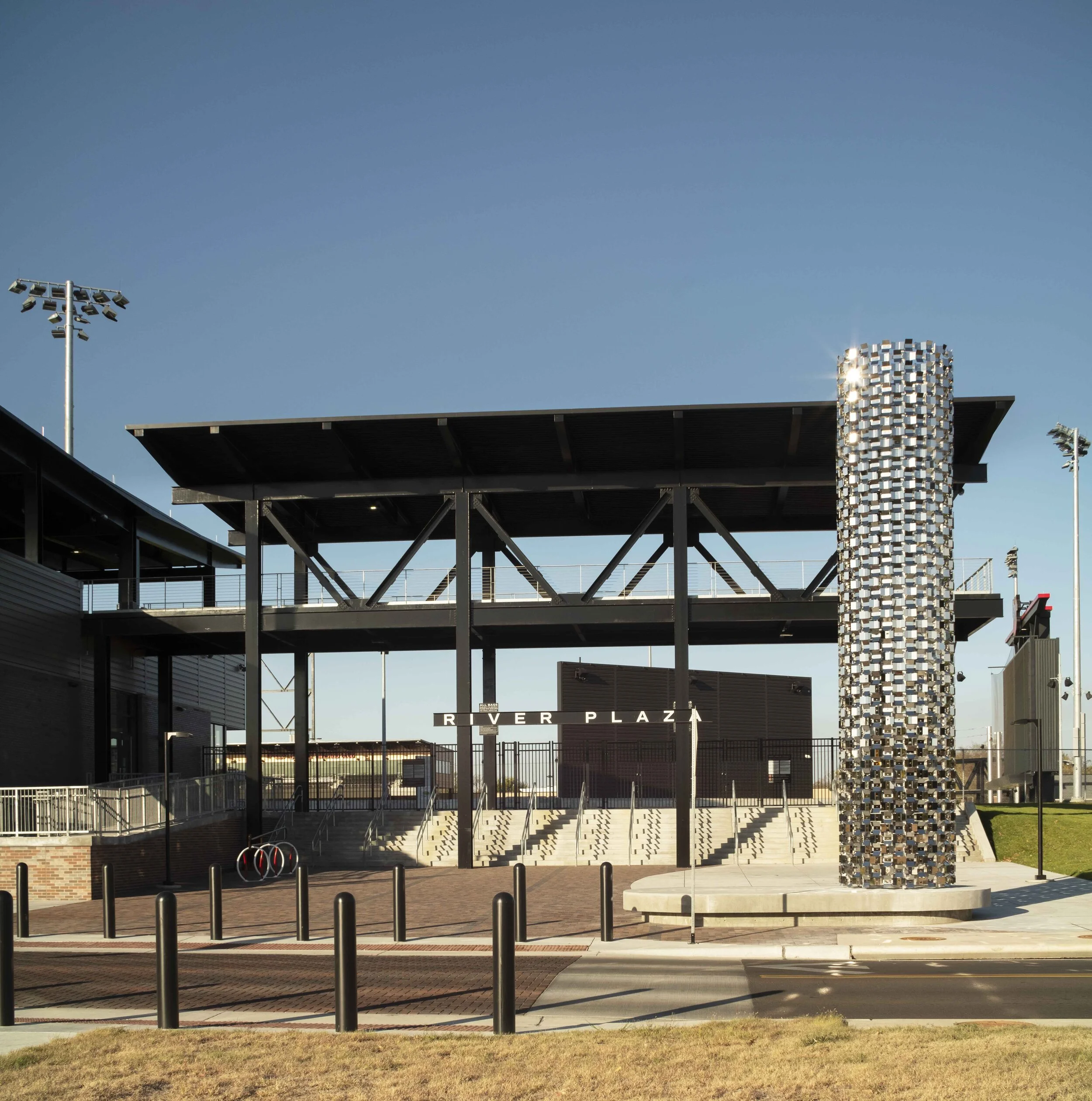 Faceted Column at Wichita Riverfront Stadium — DEREK PORTER STUDIO