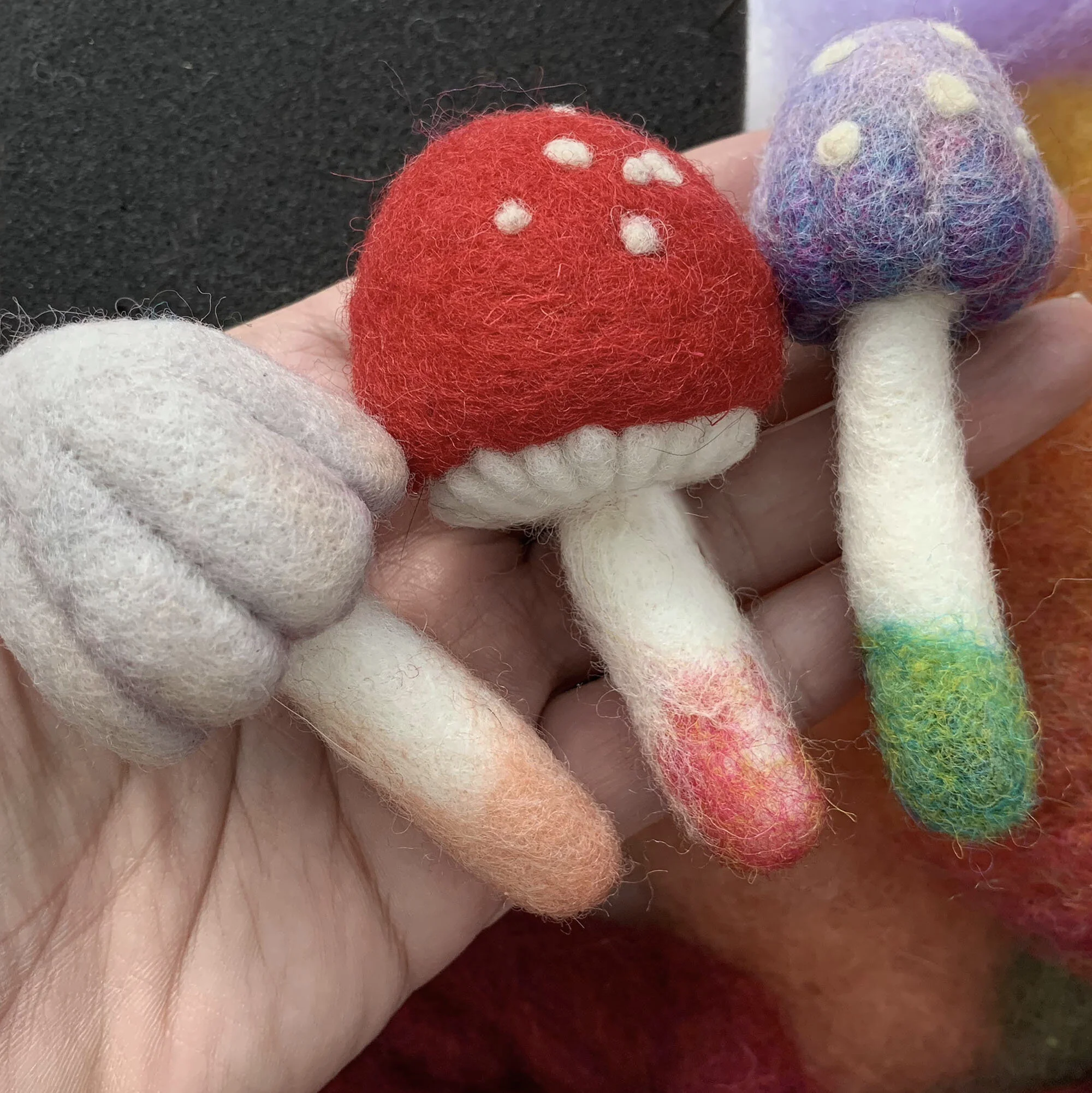 Toadstool needle felting kit for beginners — Fudge and Mabel