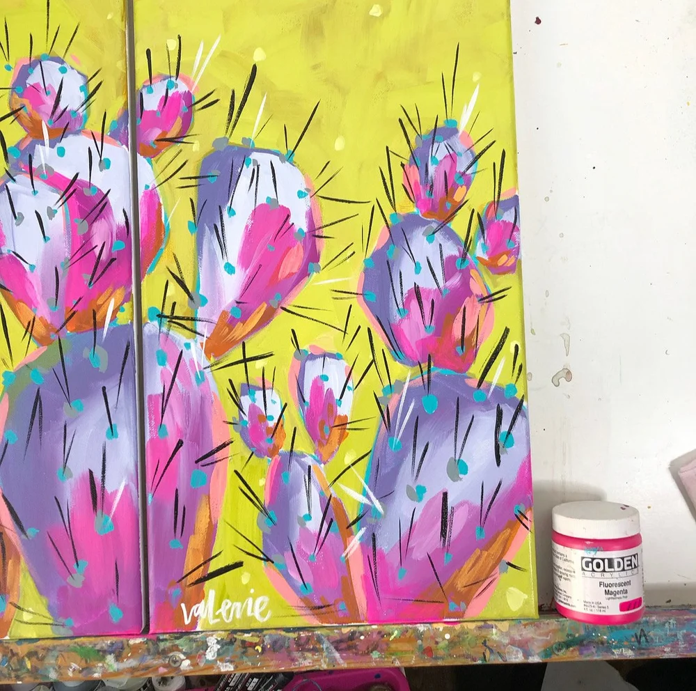 Abstract Cactus Painting