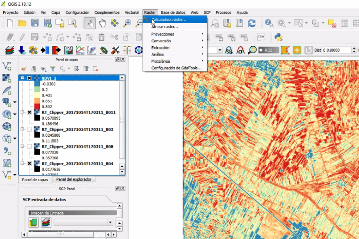 Tutorial de Cálculo de Indice de Vegetación (NDVI) e Indice de Agua (NDWI) con QGIS — gidahatari