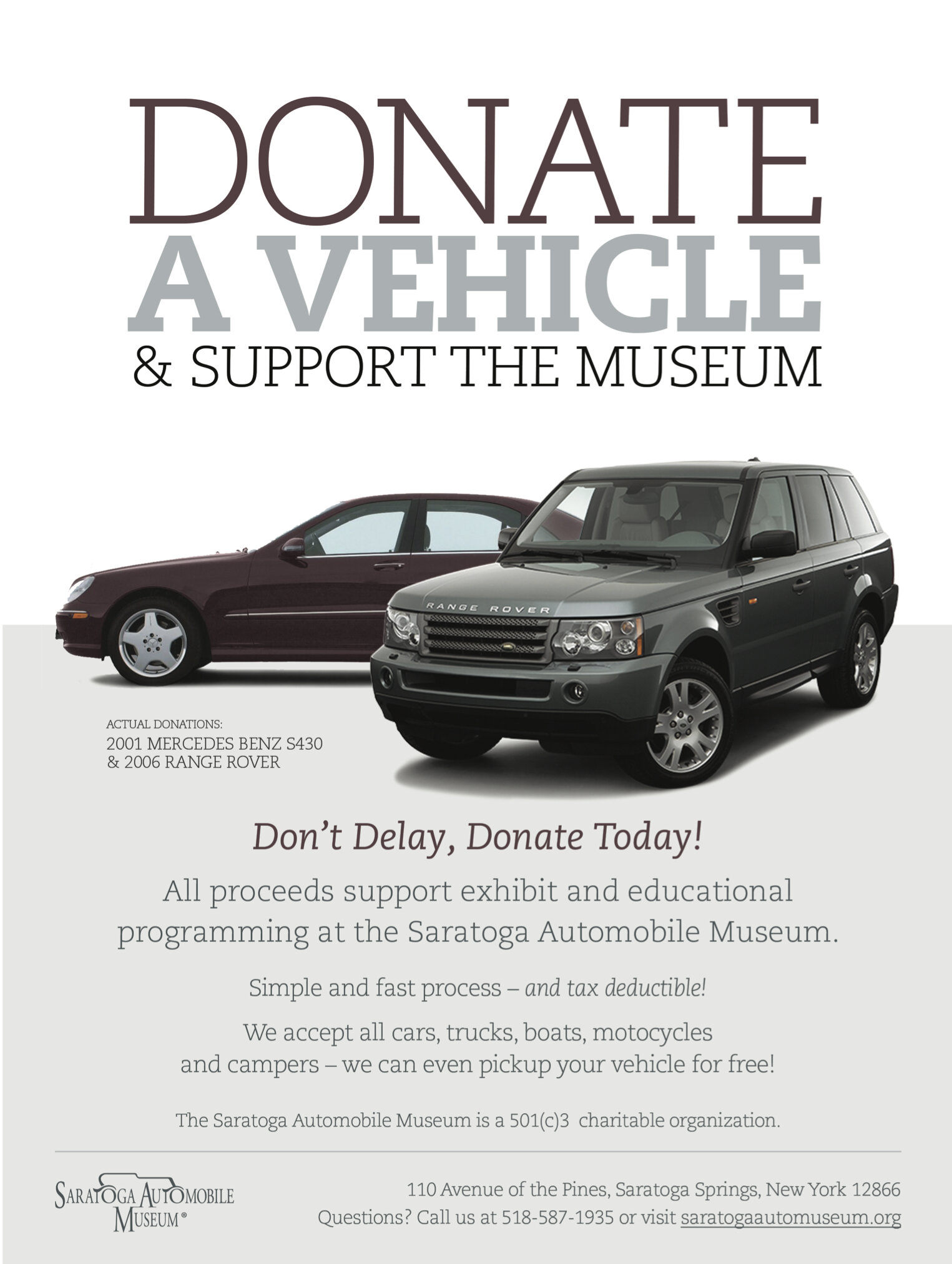 Donate A Vehicle — Saratoga Automobile Museum