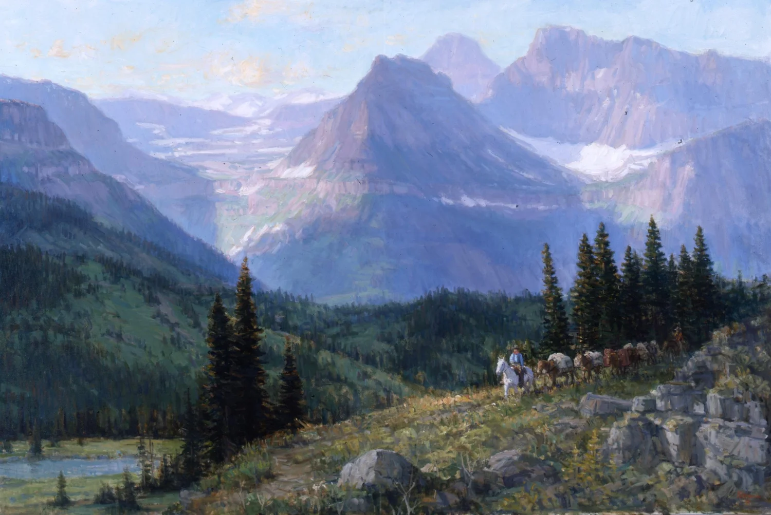 Mt Oberlin, Mt Reynolds, Glacier Park Art, "Almost There", by Joe ...