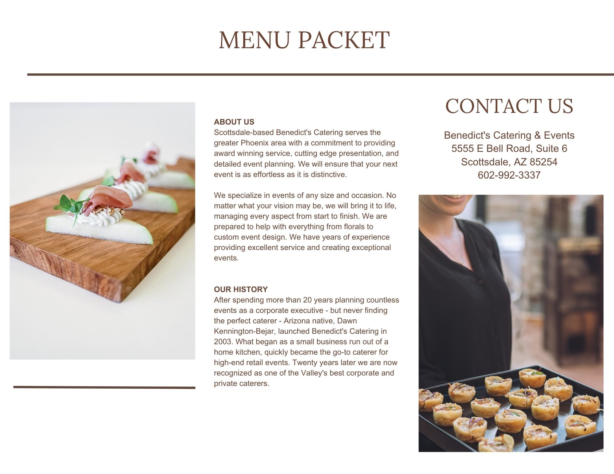 Full Menu Selections | Benedict’s Catering & Events
