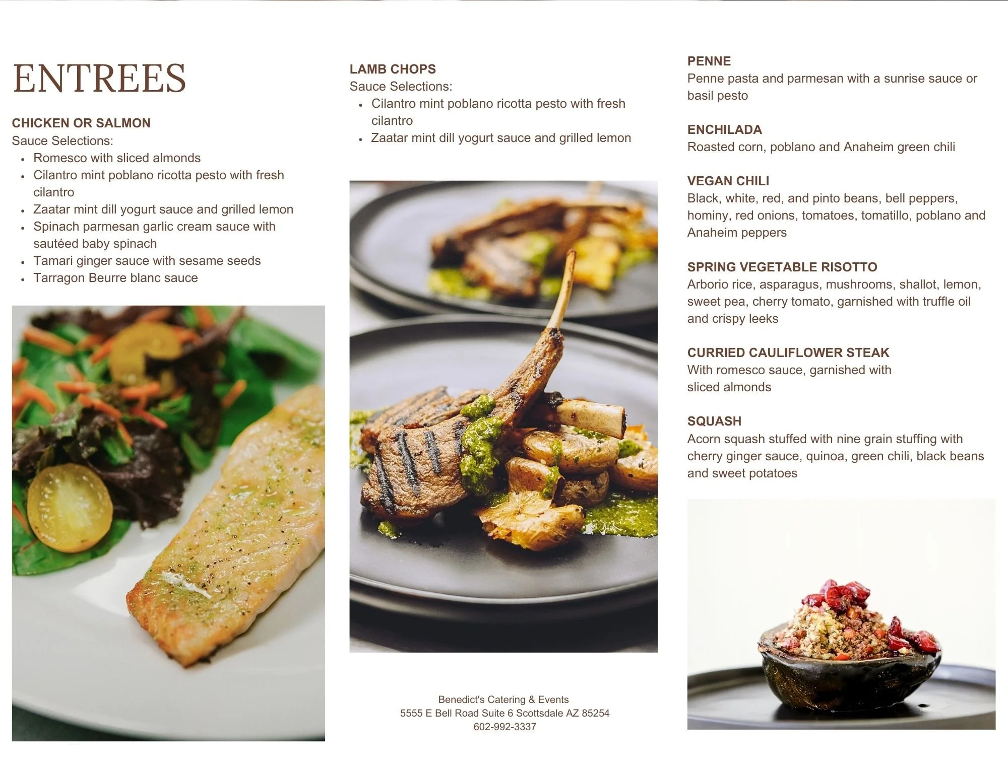 Full Menu Selections | Benedict’s Catering & Events