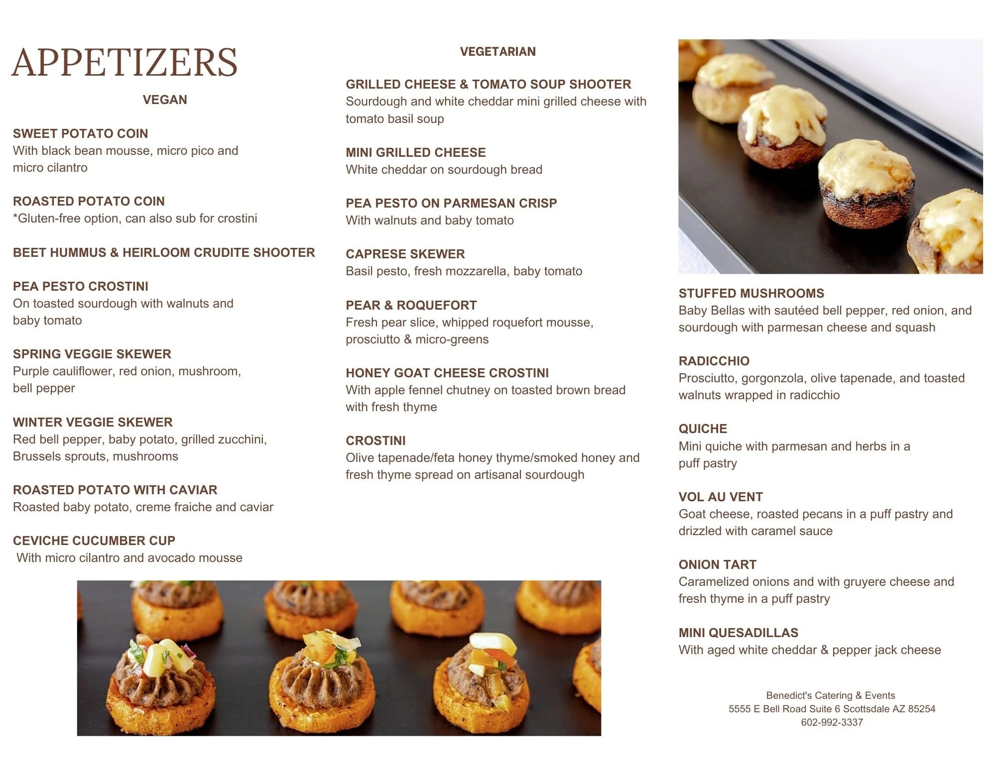Full Menu Selections | Benedict’s Catering & Events