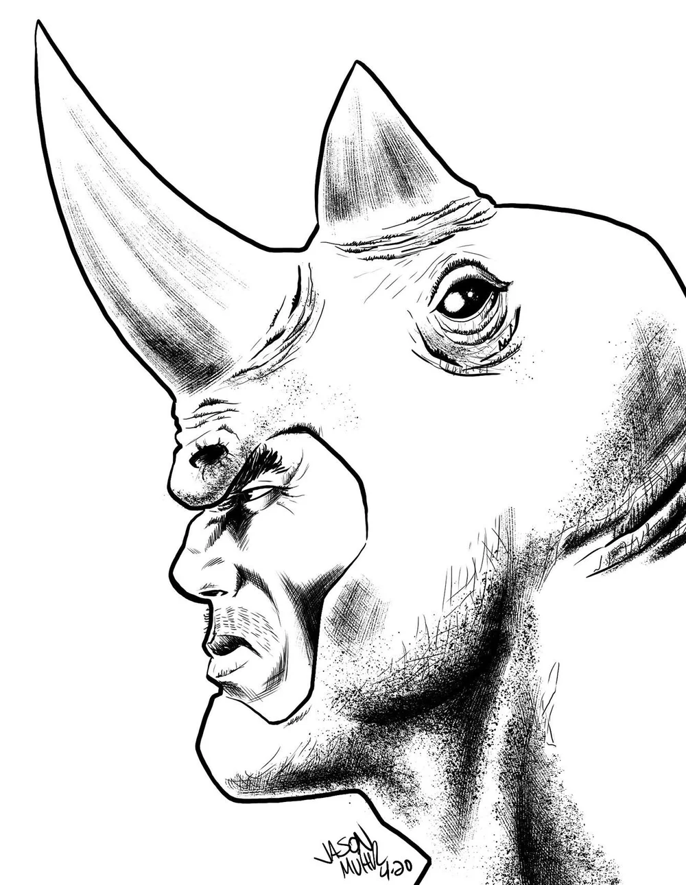 Rhino Spiderman Drawing