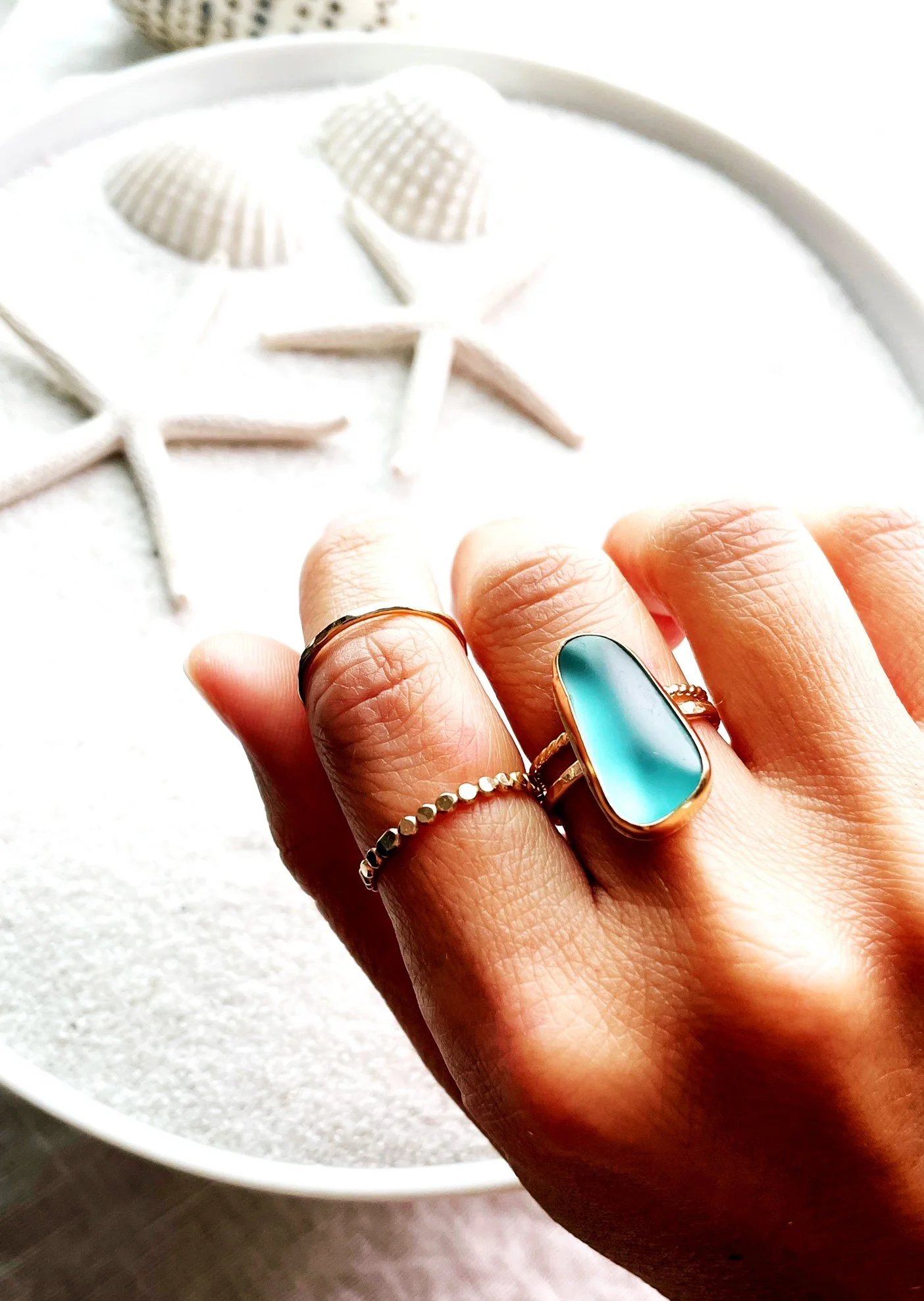 CUSTOM SEA GLASS RINGS (MED - LARGE) — SEA AND GLASS