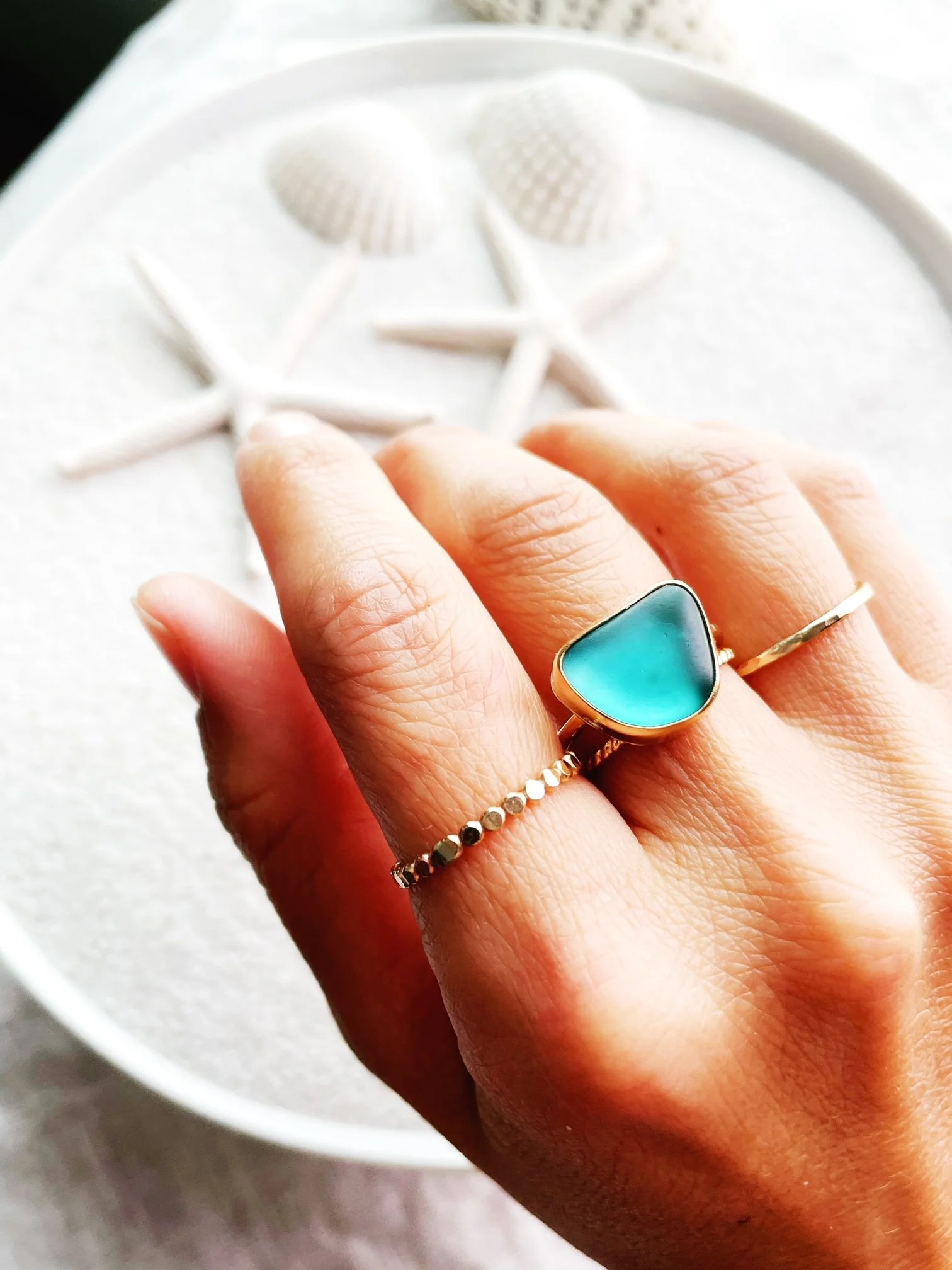 CUSTOM SEA GLASS RINGS (MED - LARGE) — SEA AND GLASS