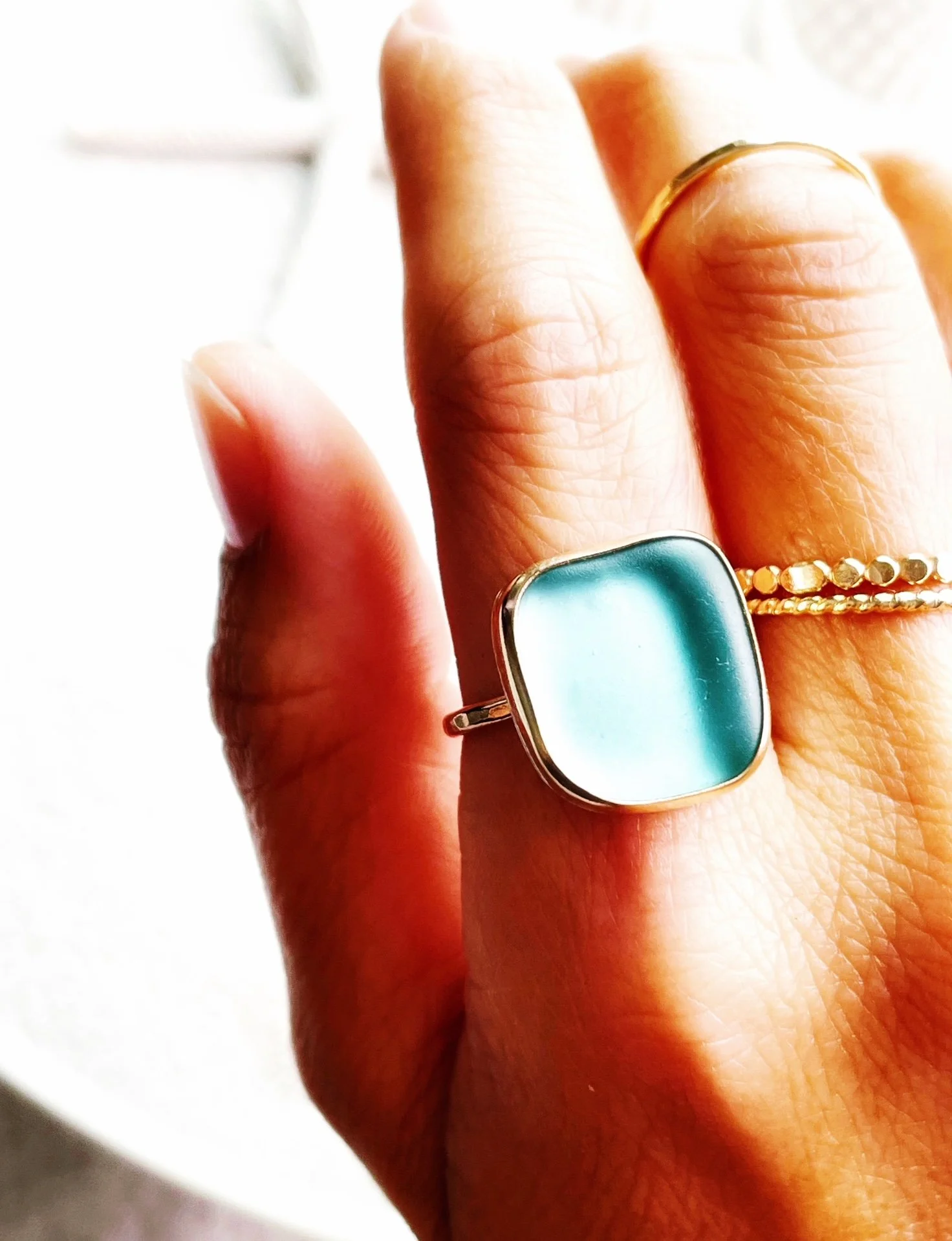 CUSTOM SEA GLASS RINGS (MED - LARGE) — SEA AND GLASS