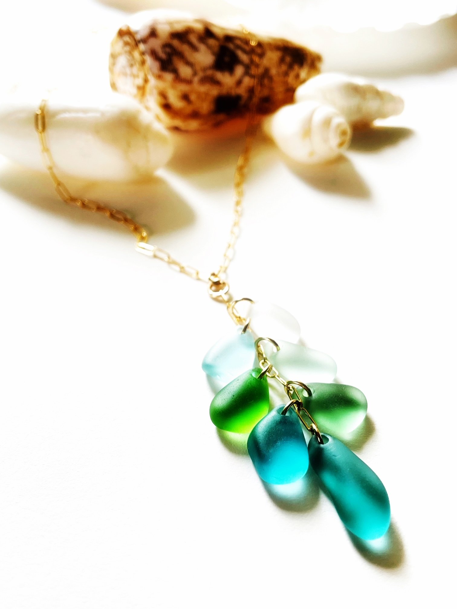 WATERFALL NECKLACE — SEA AND GLASS