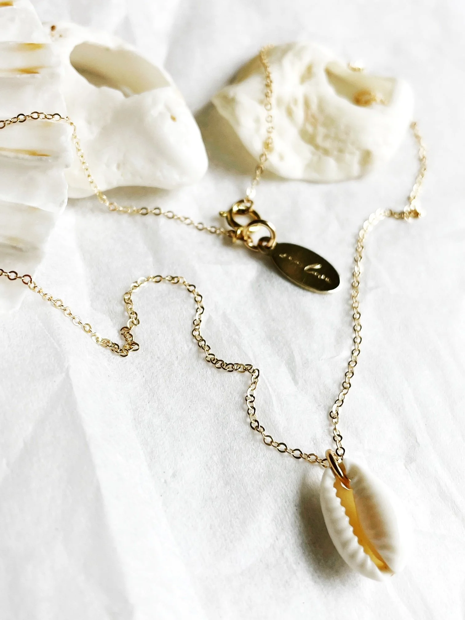 COWRIE SHELL NECKLACE — SEA AND GLASS
